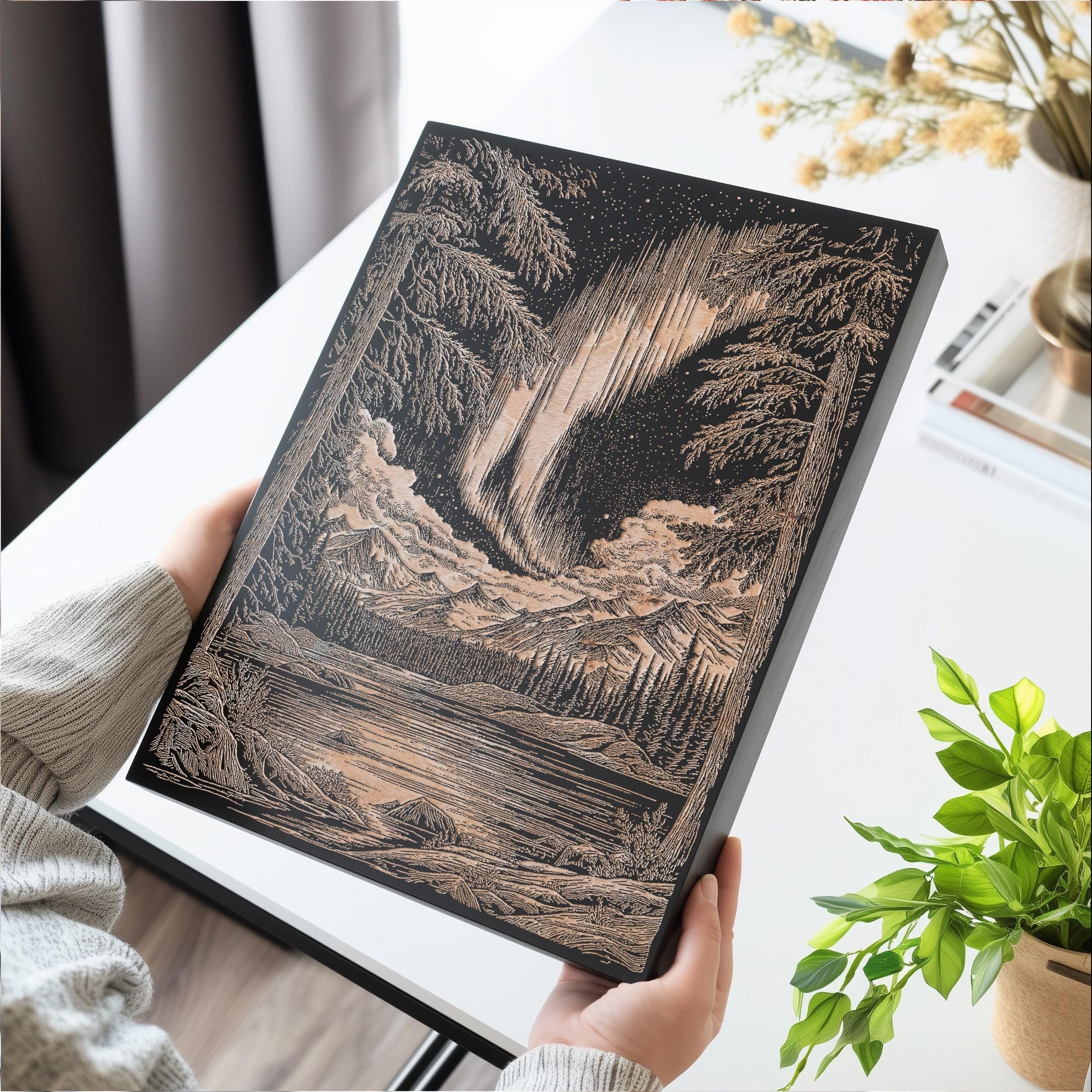 Northern Lights Engraved Illustration – Benoit's Design Co.