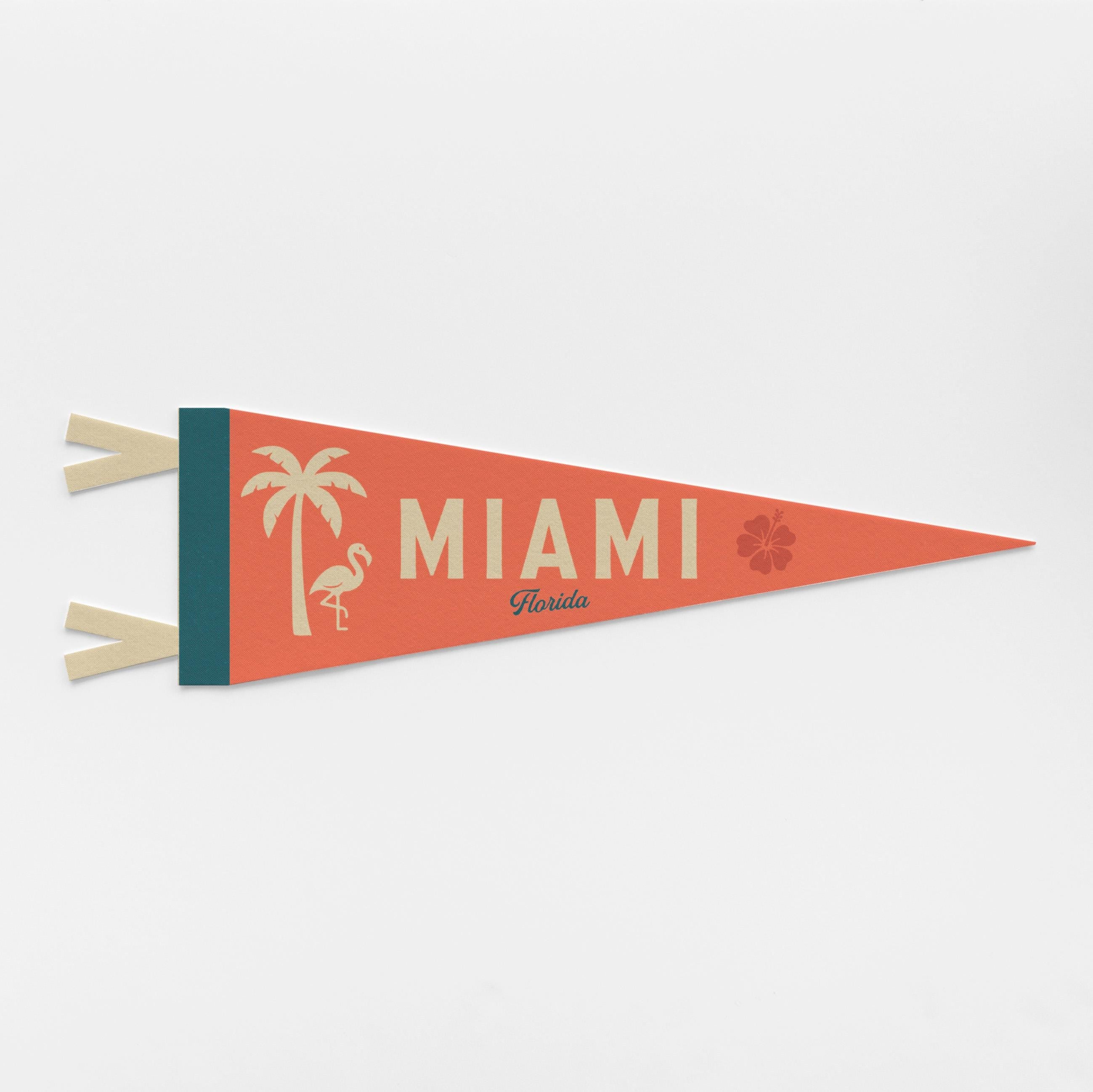 Miami Florida Felt Pennant - Vintage Floral Fauna Design – Benoit's ...