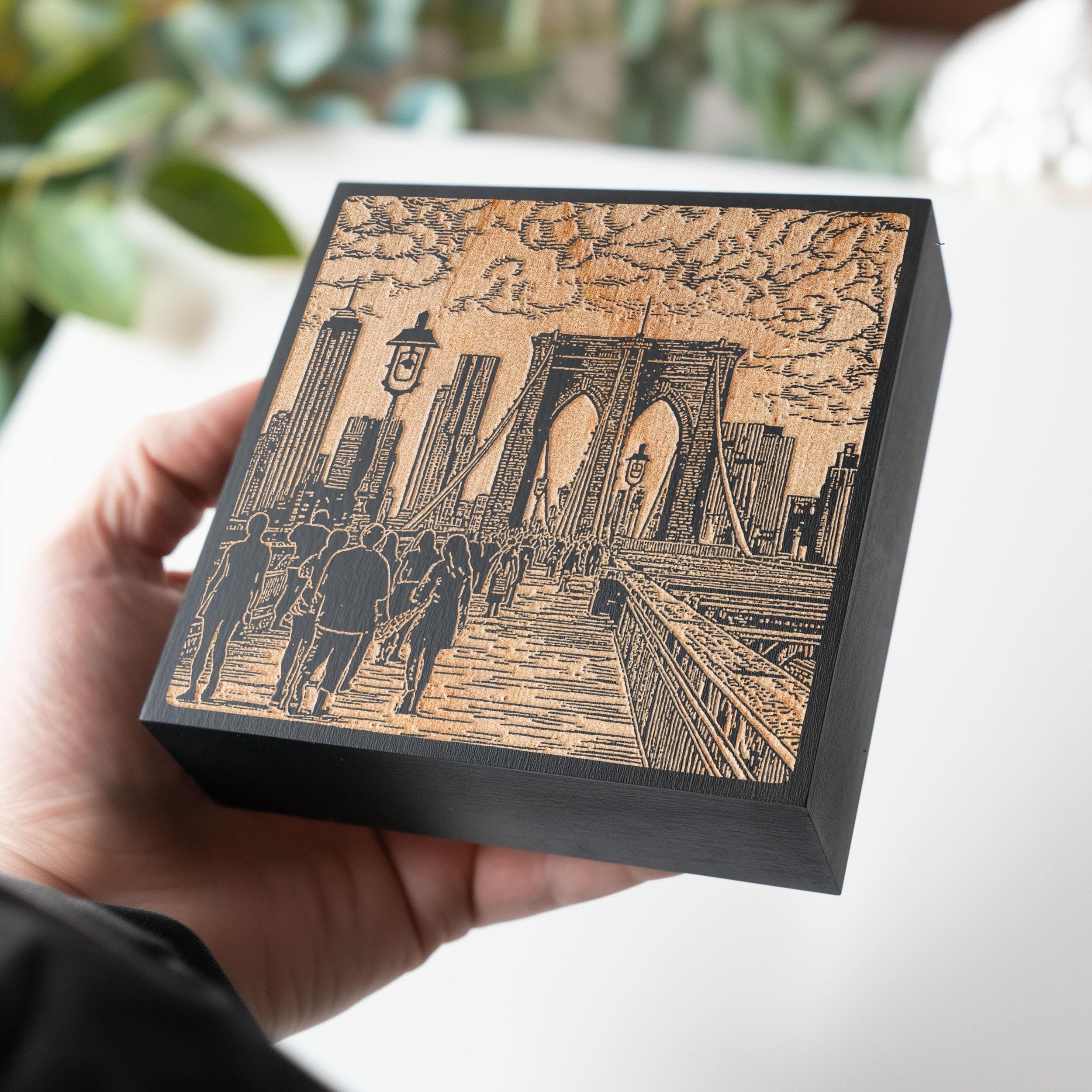 New York Brooklyn Bridge Engraved Illustration – Benoit's Design Co.