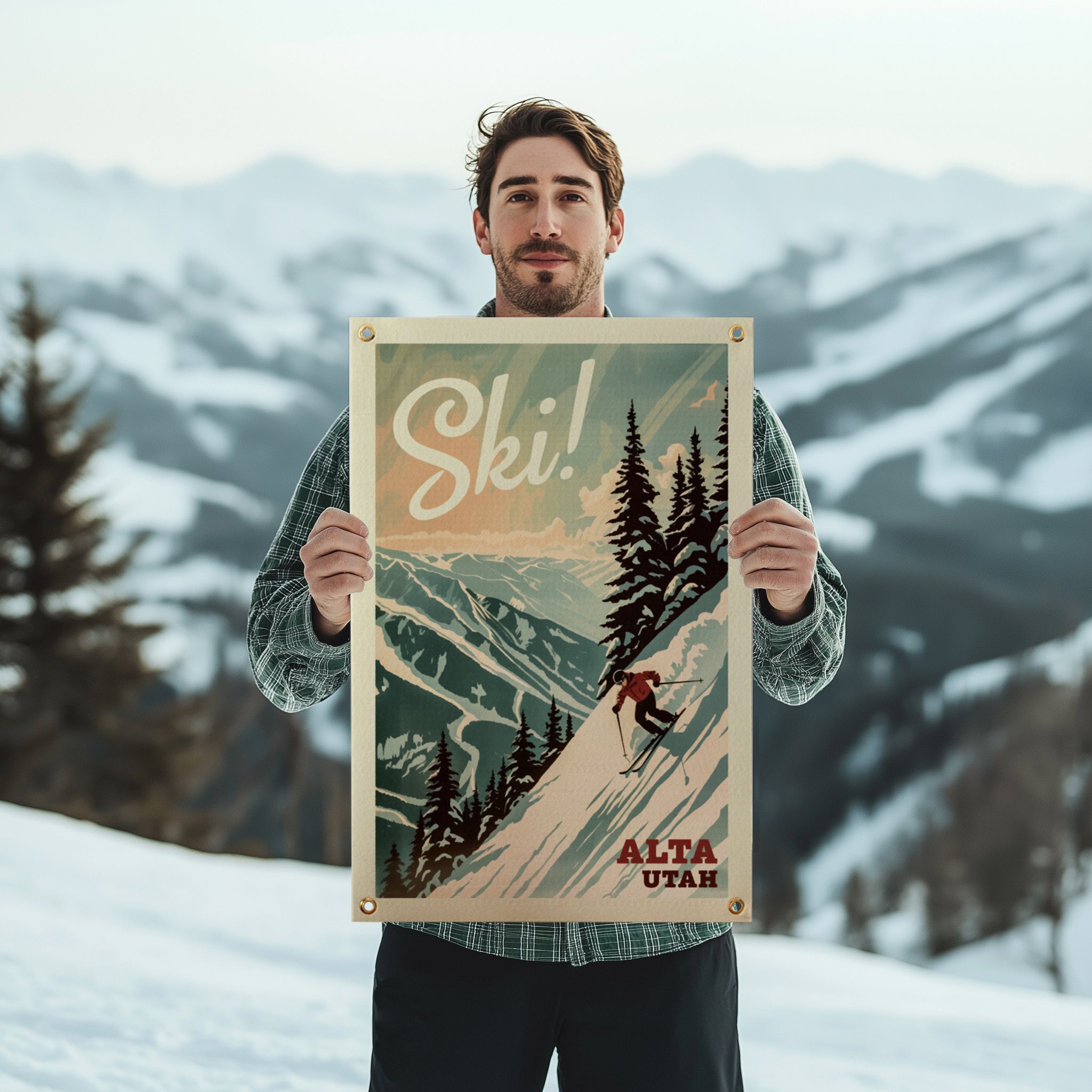 SKI Mountain Felt Banner Teal 16x24 – Benoit's Design Co.