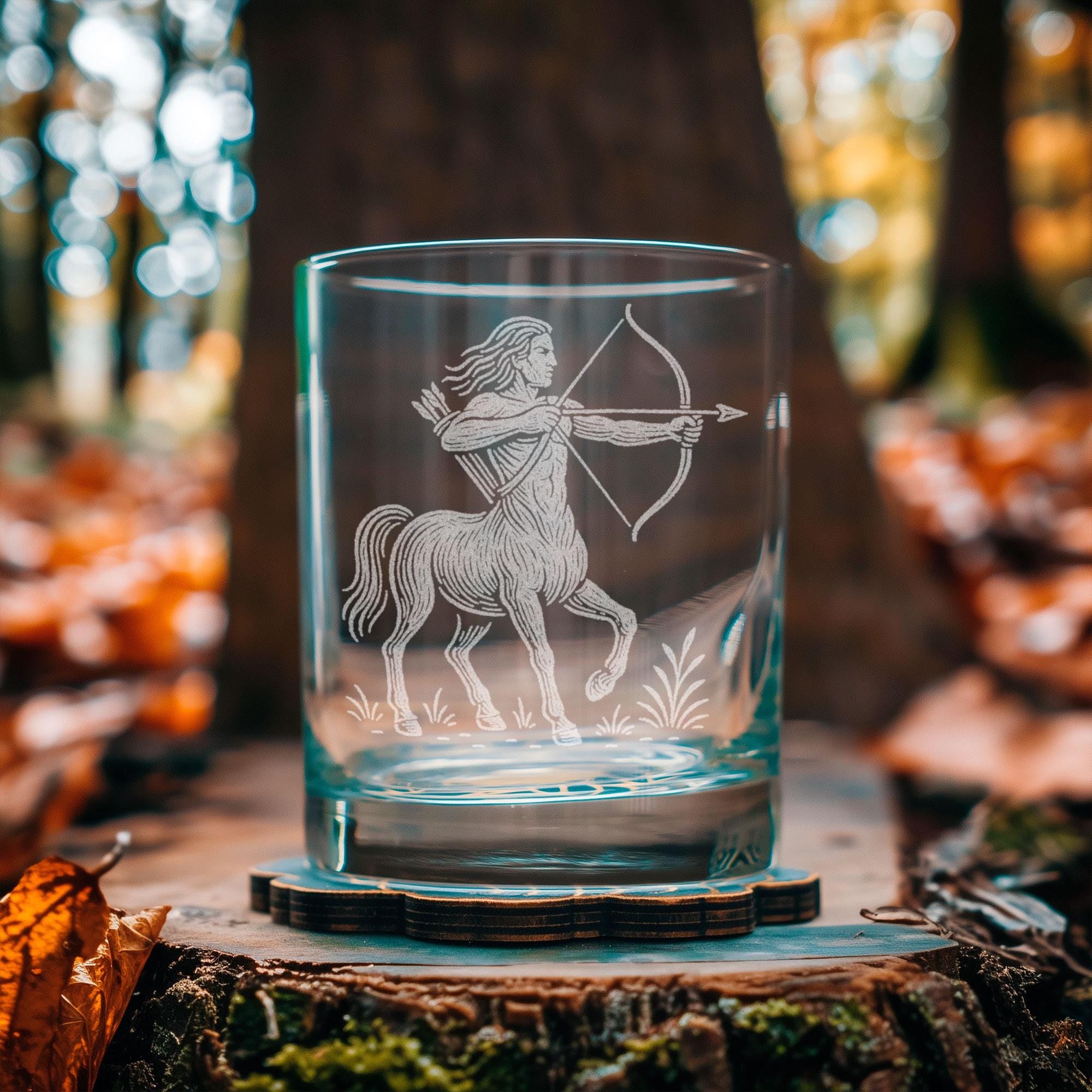 Centaur Glasses | Etched Mythical Creature Whiskey, Wine, Pint & Beer ...