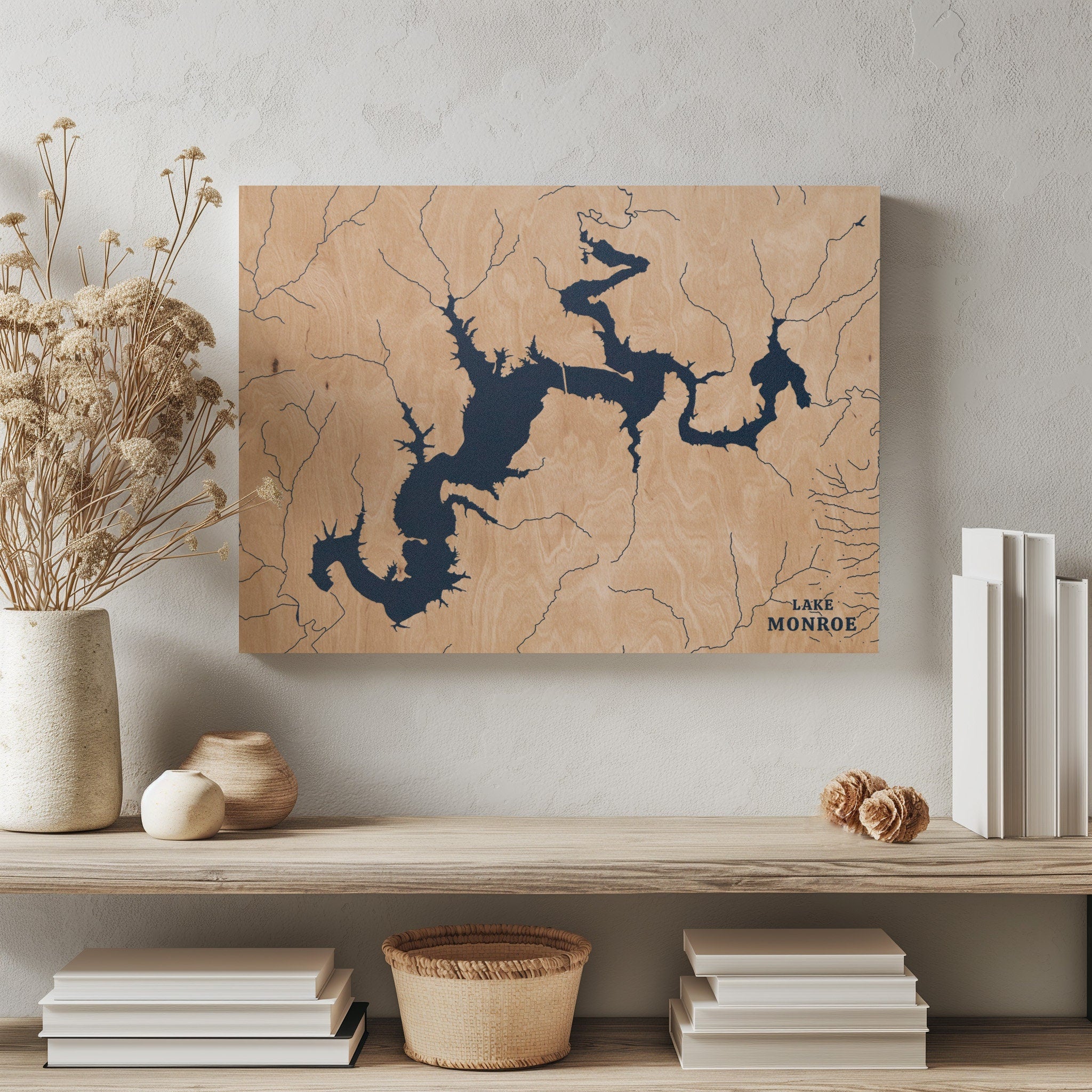 Lake Monroe, Indiana Lake Map – Benoit's Design Co.
