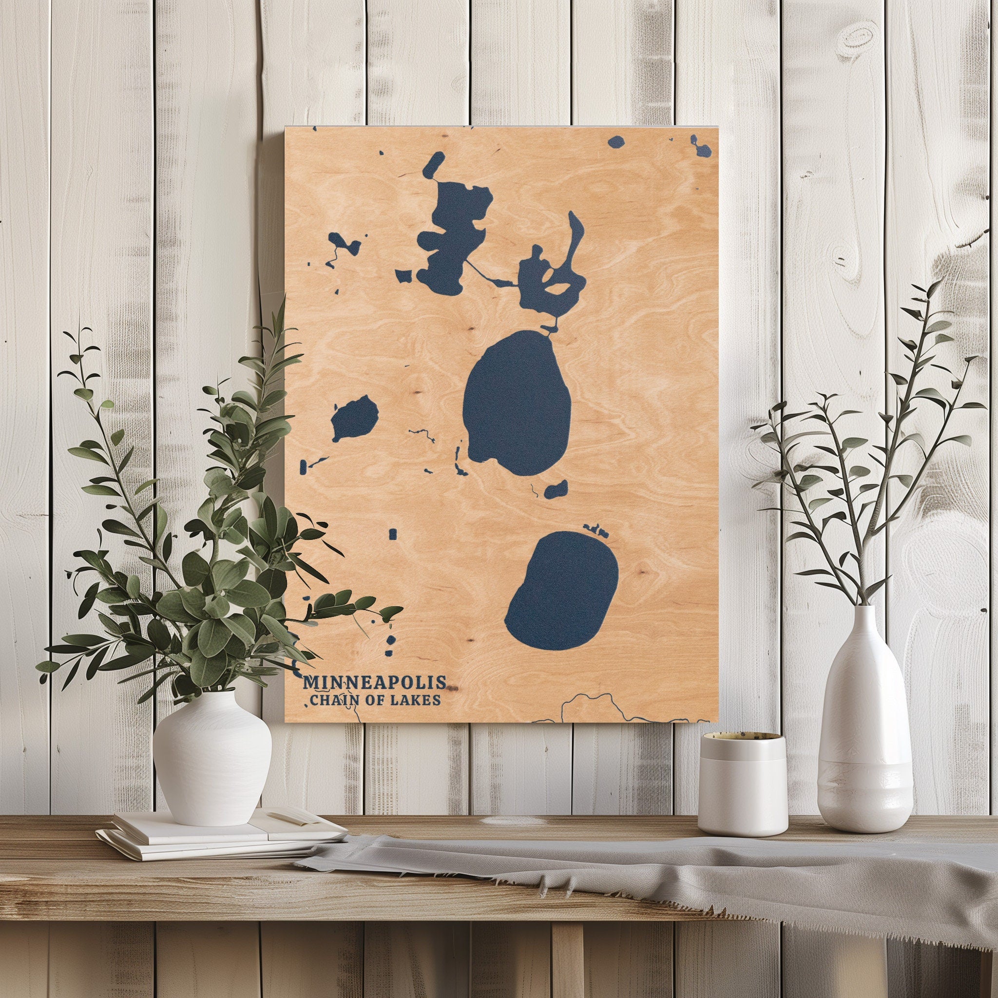Minneapolis Chain of Lakes, Minnesota Lake Map – Benoit's Design Co.