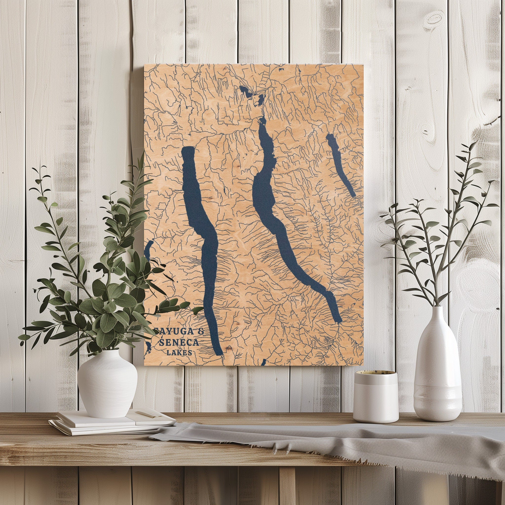 Cayuga & Seneca Lake, New York Lake Map – Benoit's Design Co.