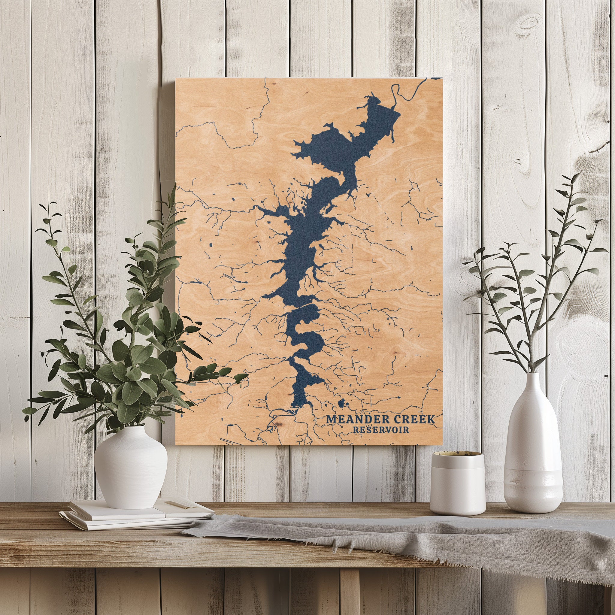 Meander Creek Reservoir, Ohio Lake Map – Benoit's Design Co.