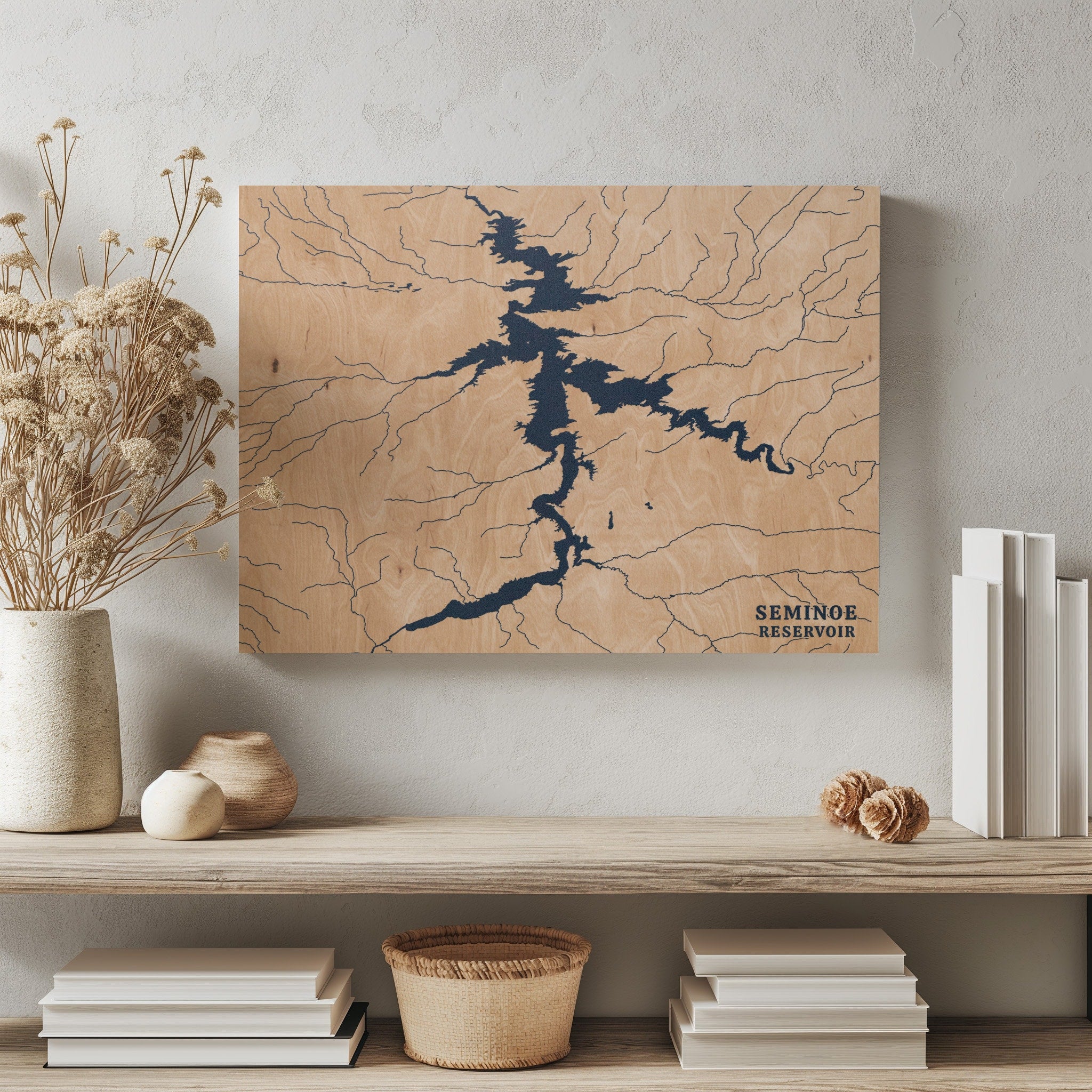 Seminoe Reservoir, Wyoming Lake Map – Benoit's Design Co.