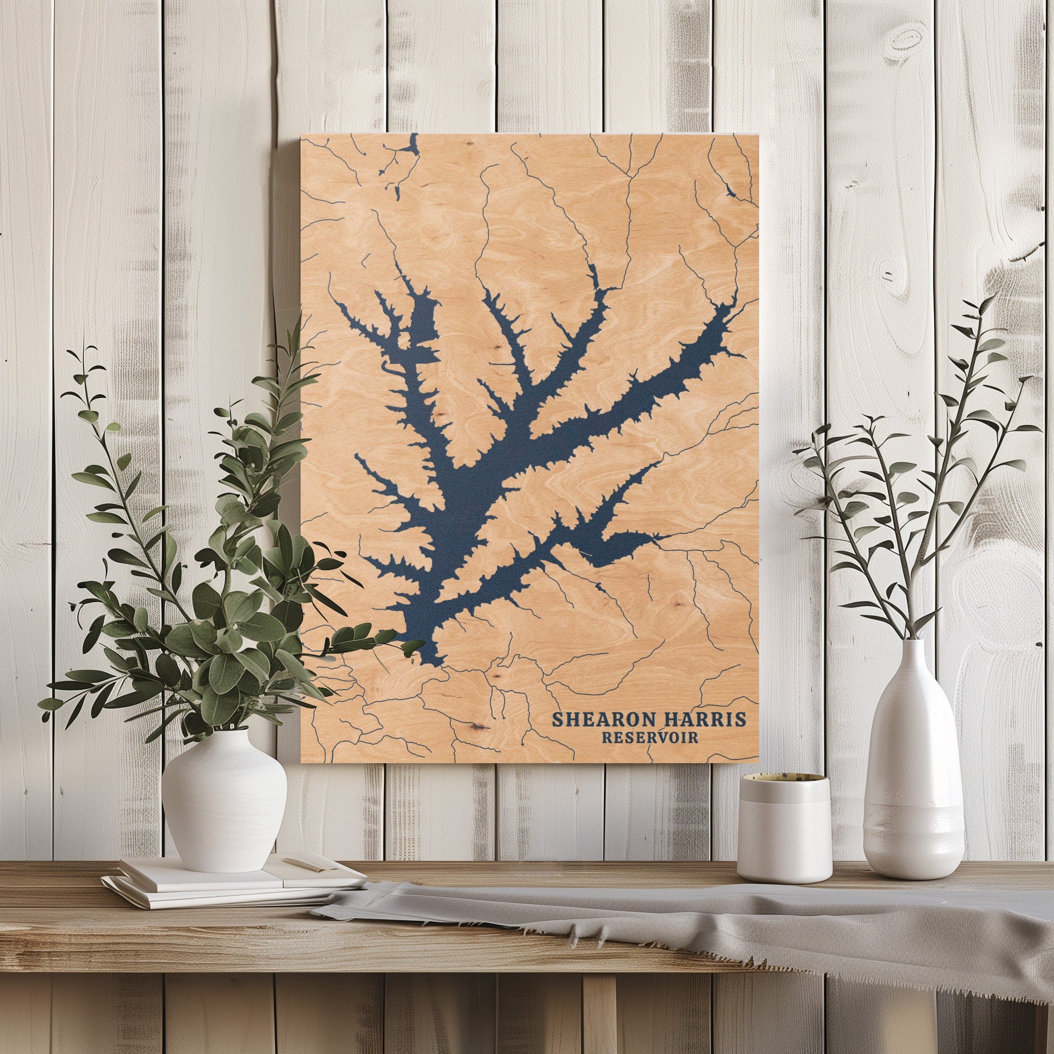 Shearon Harris Reservoir, North Carolina Lake Map – Benoit's Design Co.