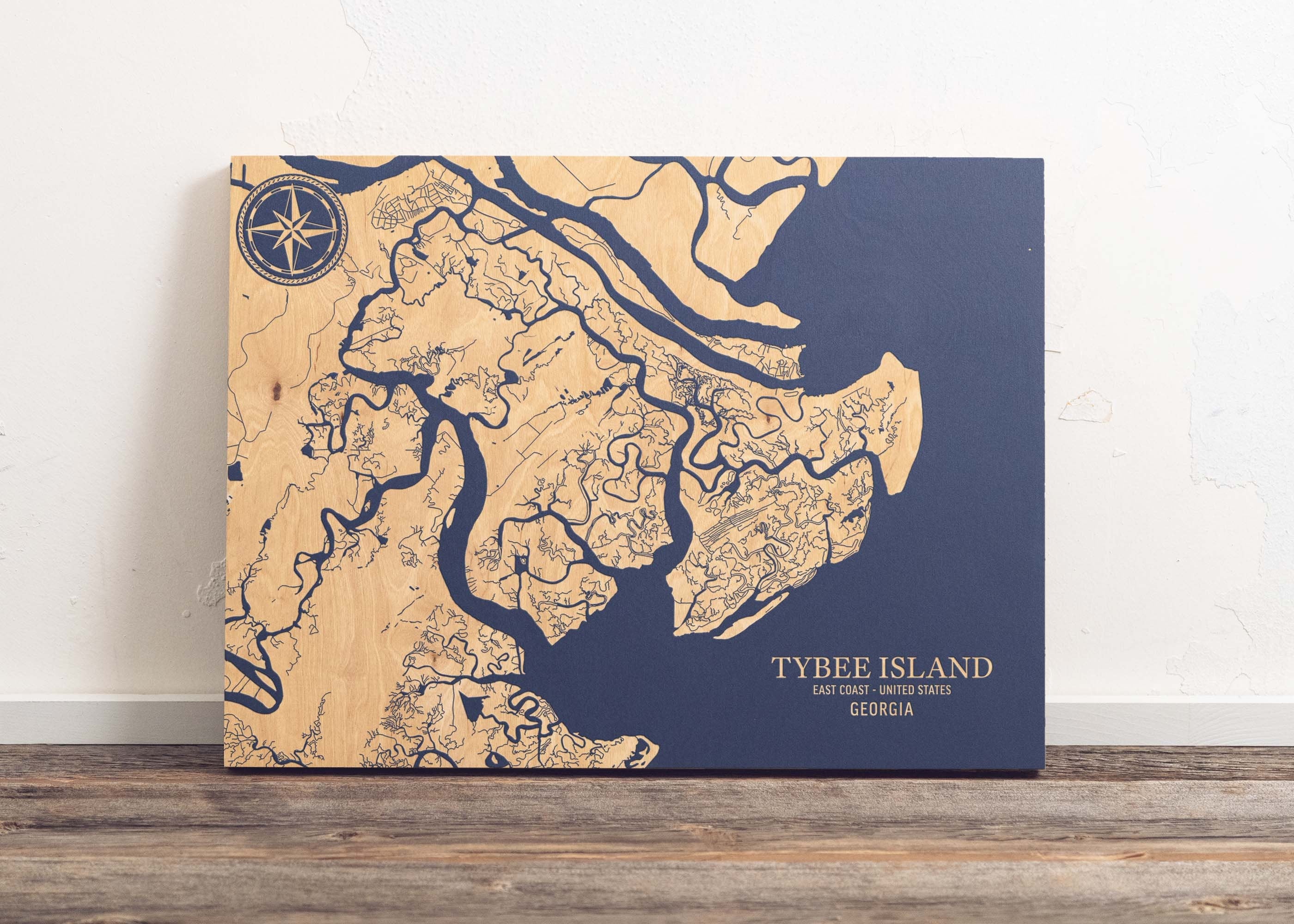 Tybee Island, Georgia Map Coast Chart – Benoit's Design Co.