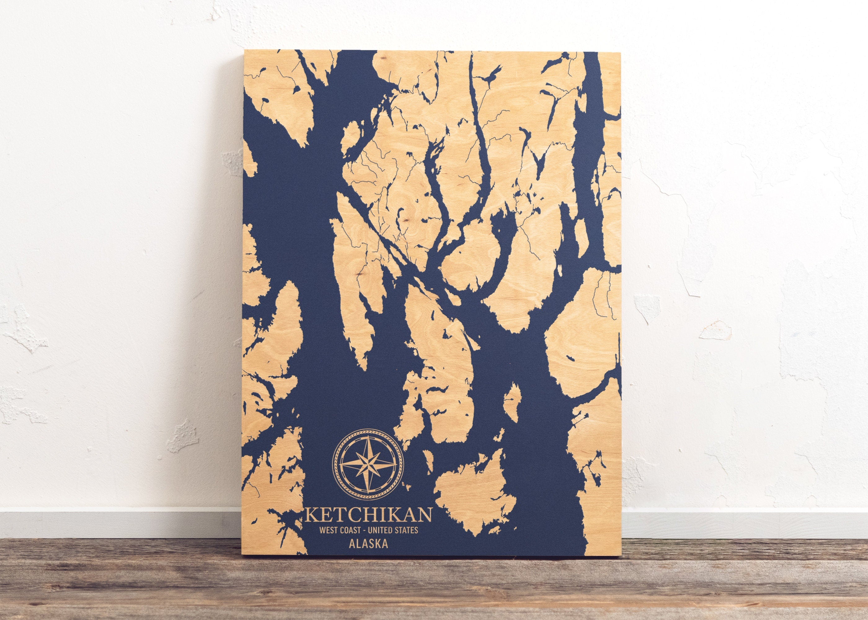 Ketchikan, Alaska Map Coast Chart – Benoit's Design Co.