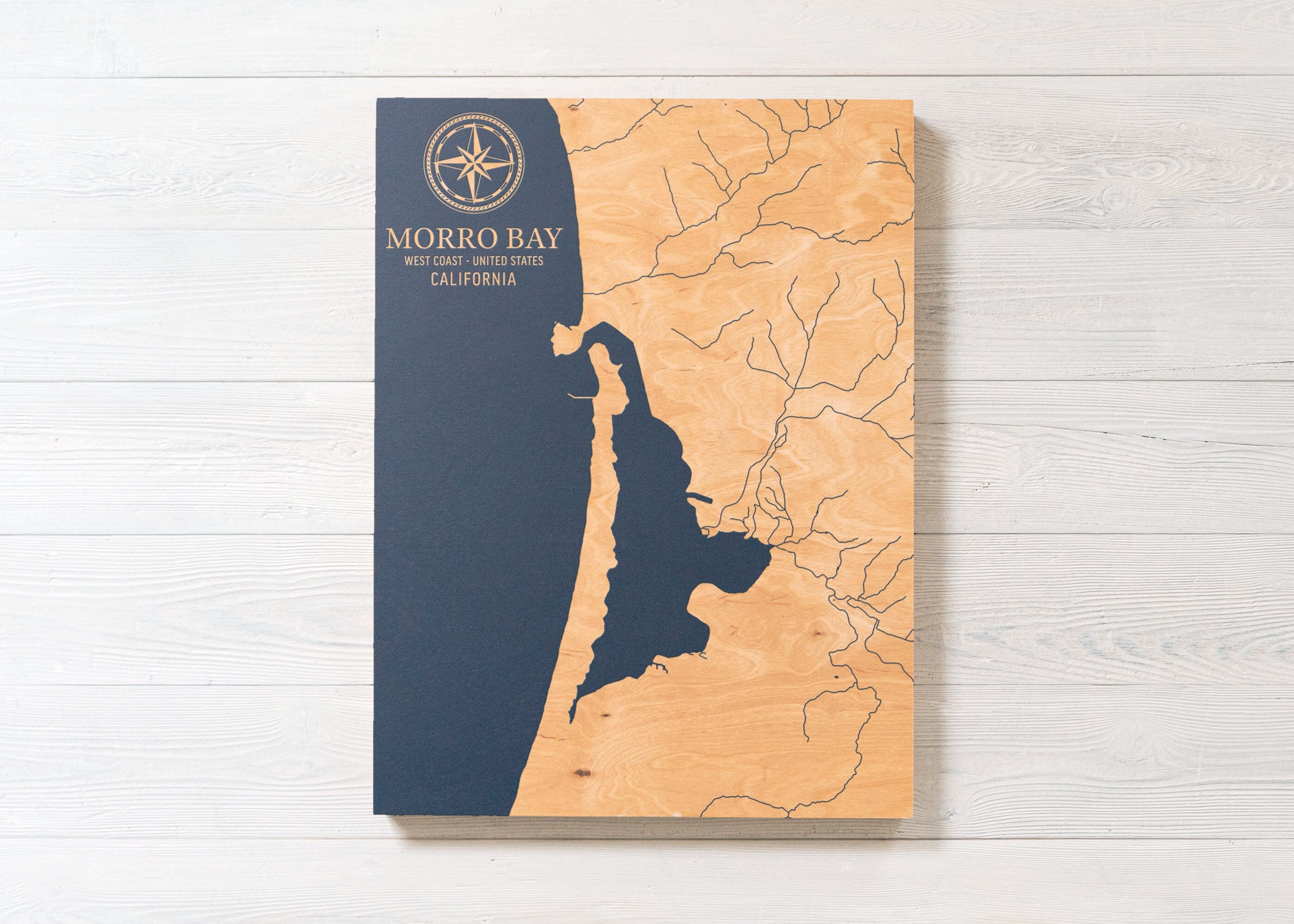 Morro Bay, California Map Coast Chart – Benoit's Design Co.