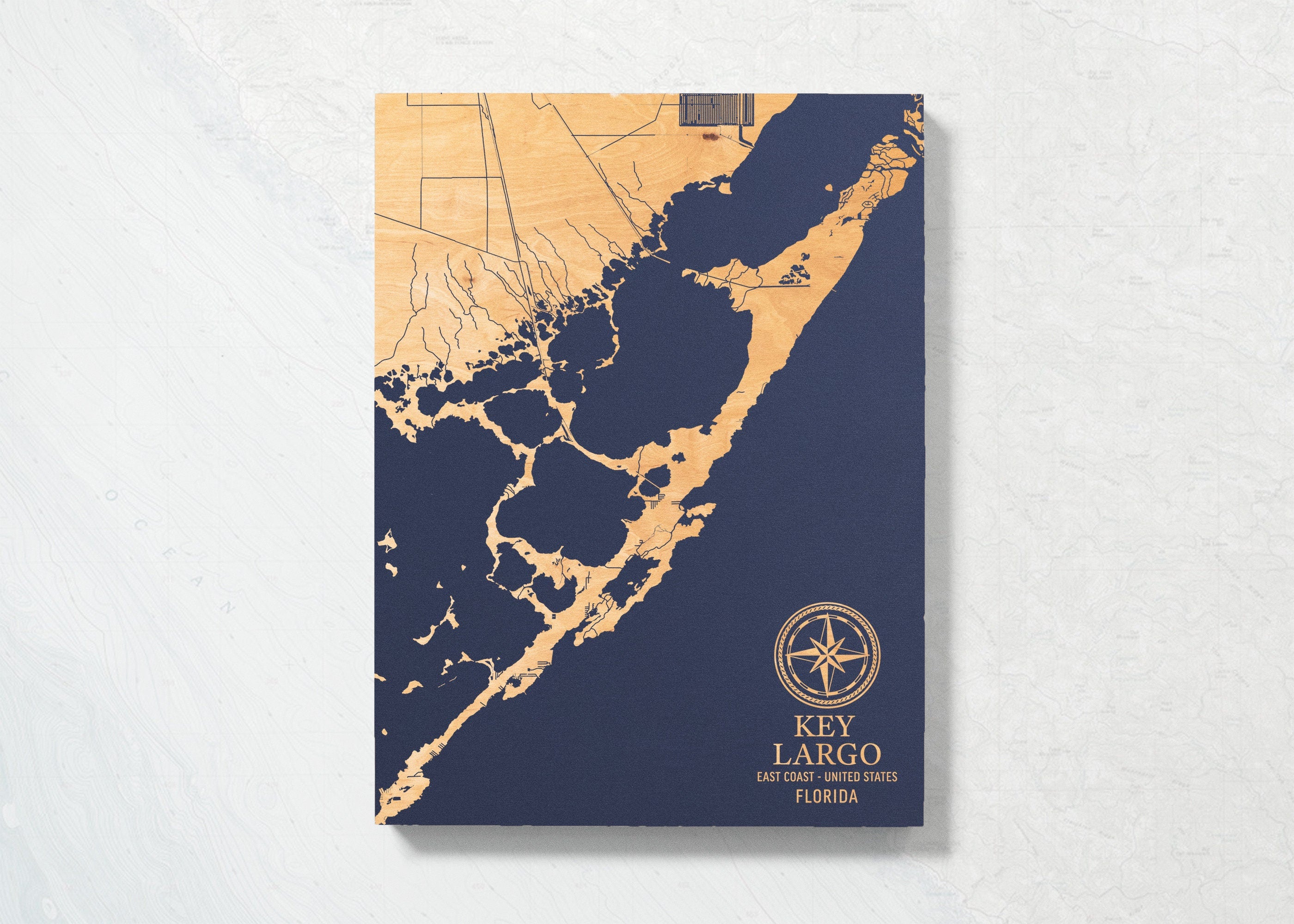 Key Largo, Florida Map Coast Chart – Benoit's Design Co.