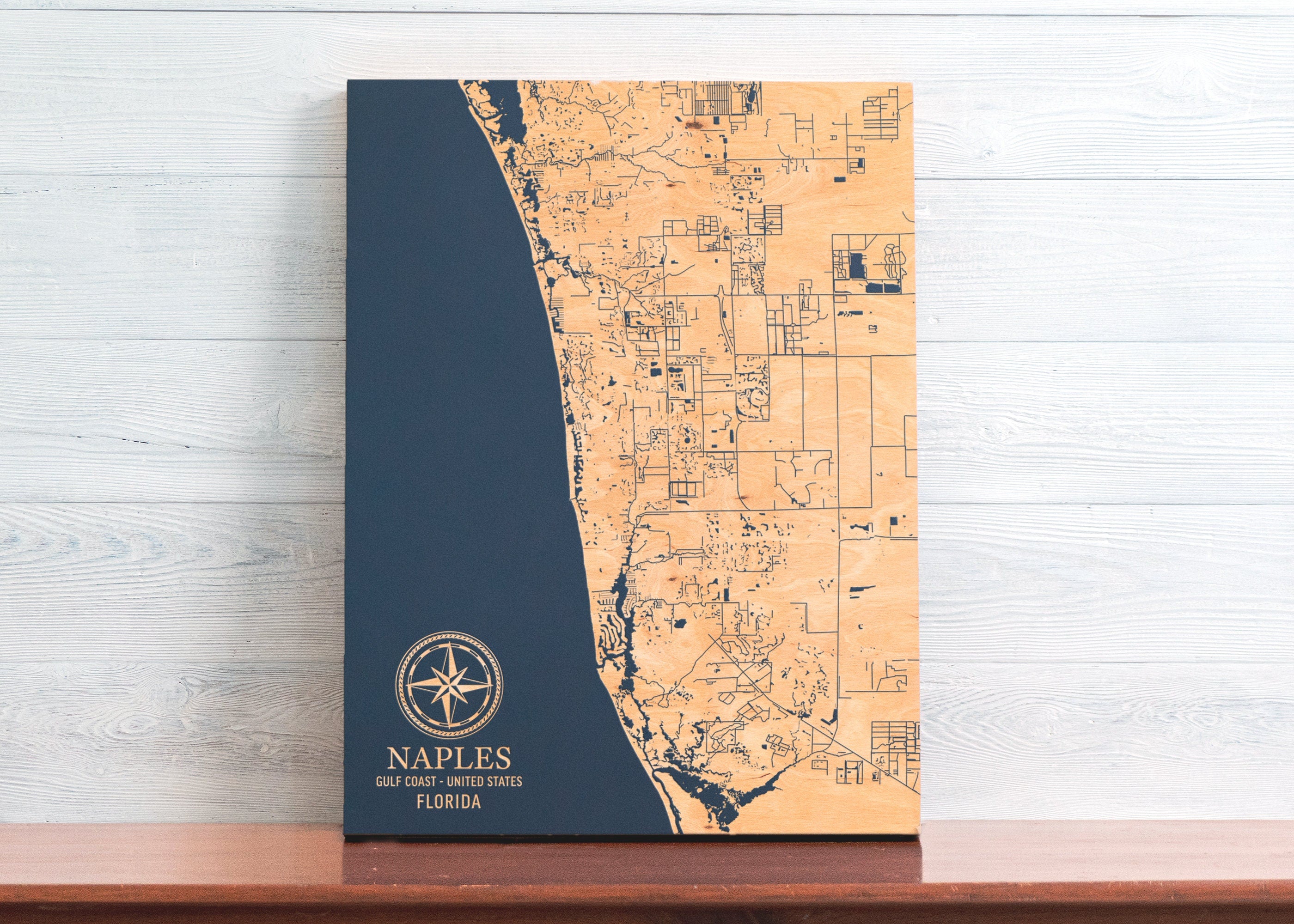 Naples, Florida Map Coast Chart – Benoit's Design Co.