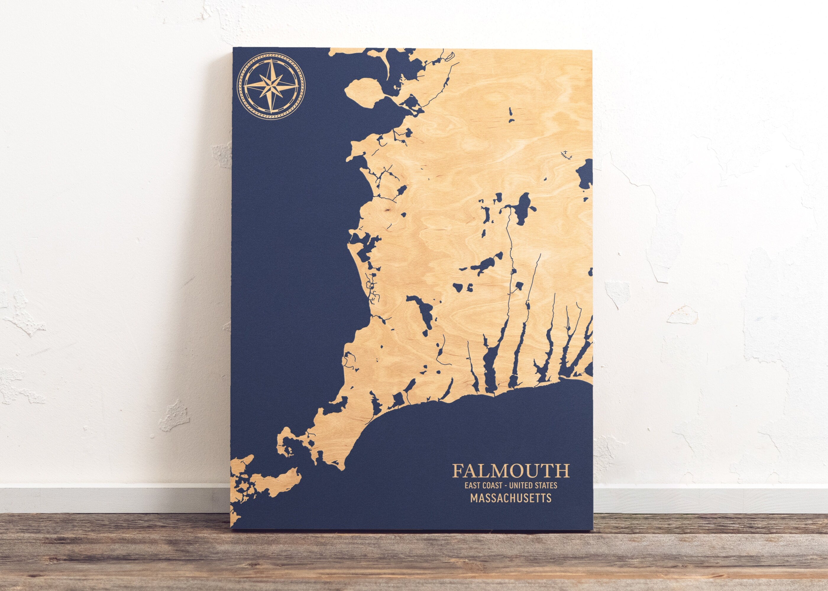 Falmouth, Massachusetts Map Coast Chart – Benoit's Design Co.