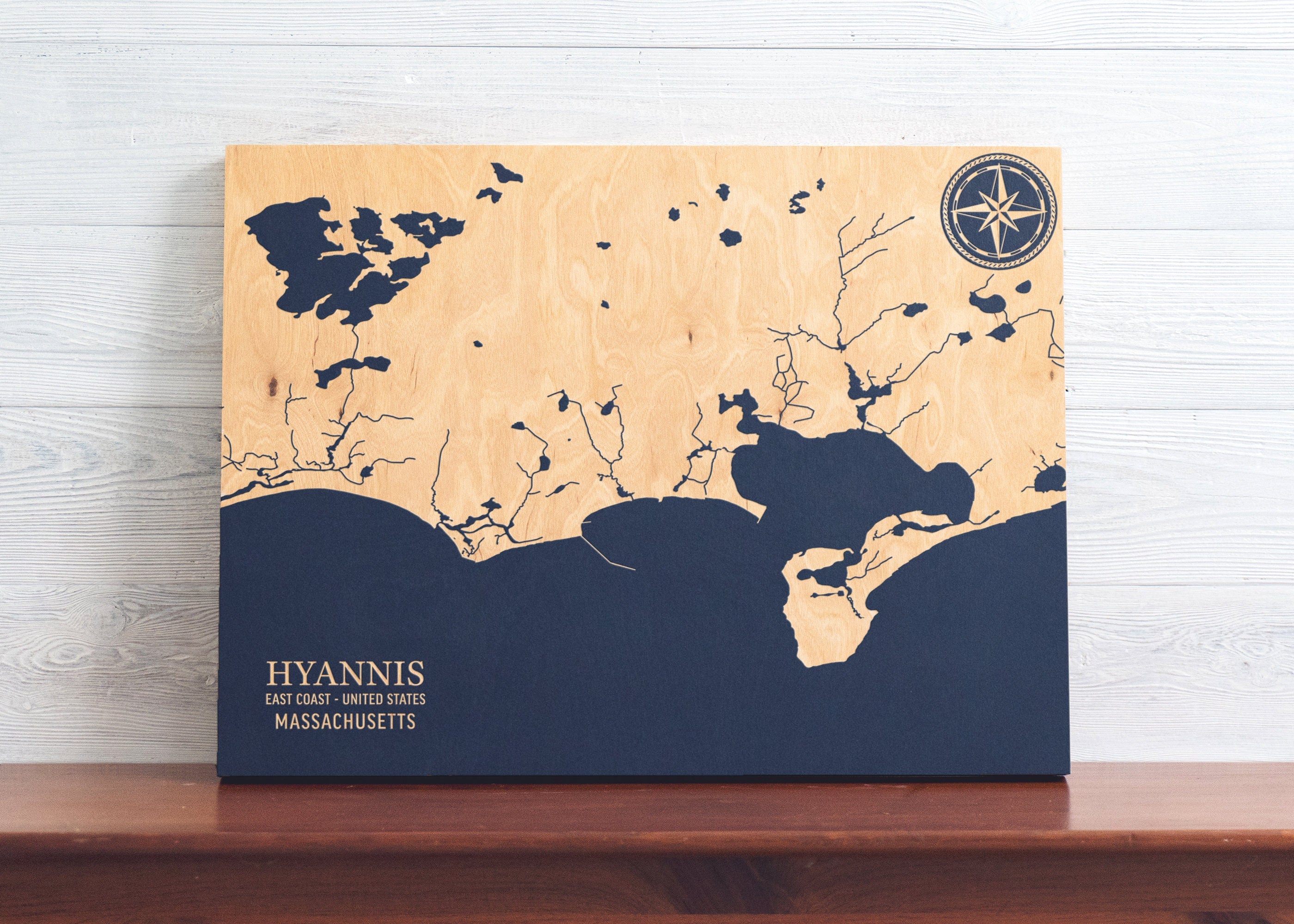 Hyannis, Massachusetts Map Coast Chart – Benoit's Design Co.