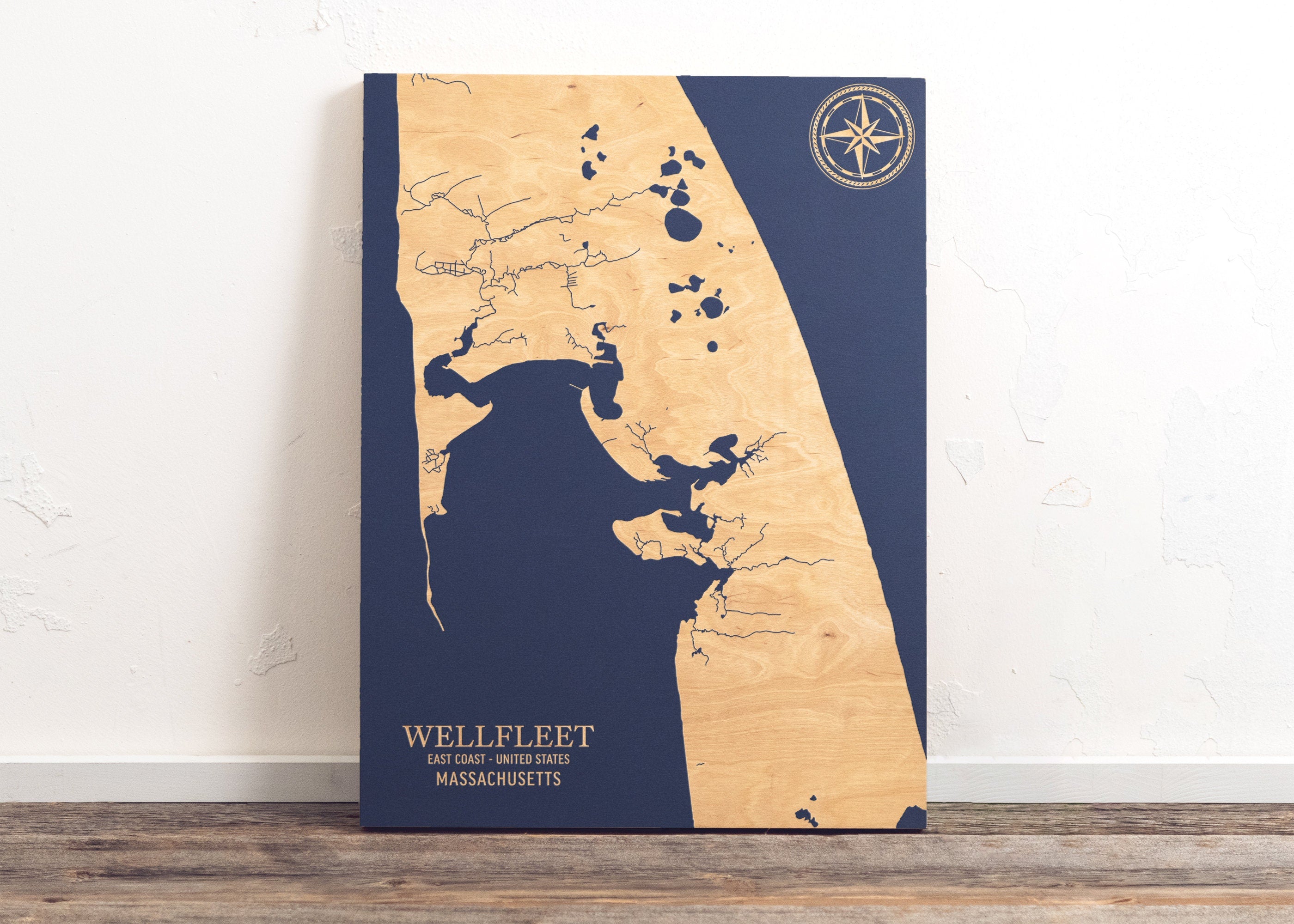 Wellfleet Harbor, Massachusetts Map Coast Chart – Benoit's Design Co.