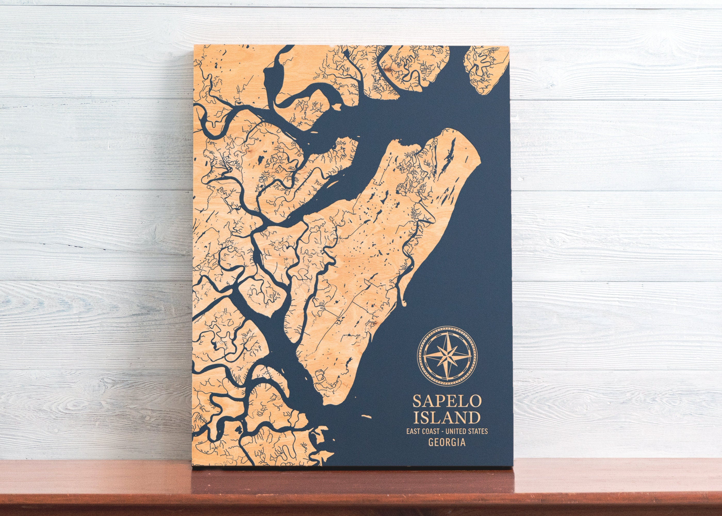 Sapelo Island, Georgia Map Coast Chart – Benoit's Design Co.