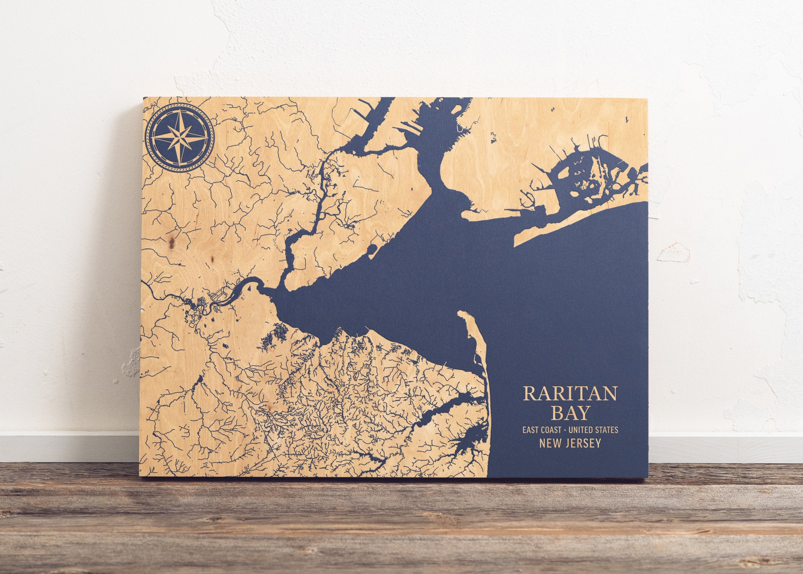 Raritan Bay, New Jersey Map Coast Chart – Benoit's Design Co.