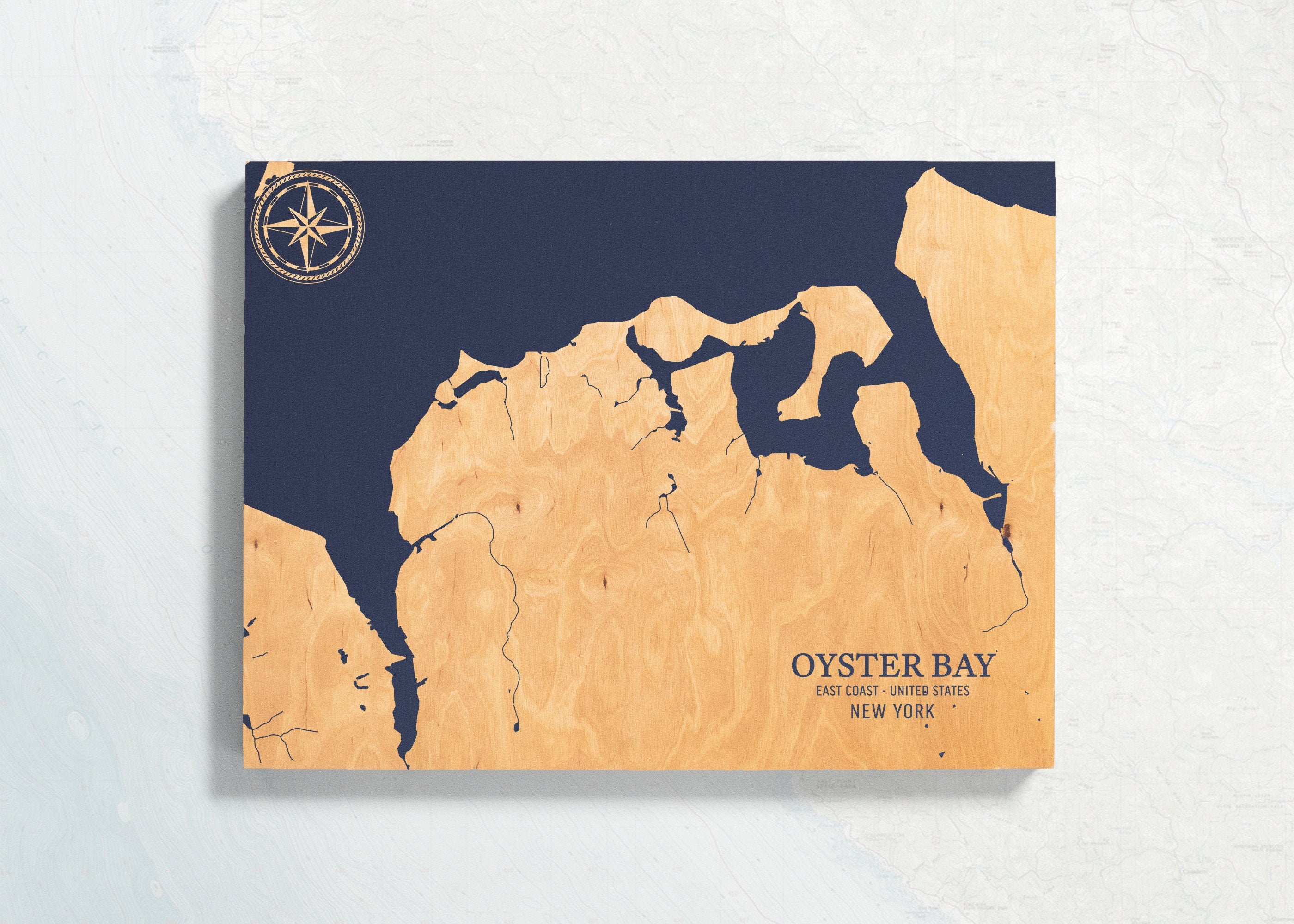 Oyster Bay, New York Map Coast Chart – Benoit's Design Co.