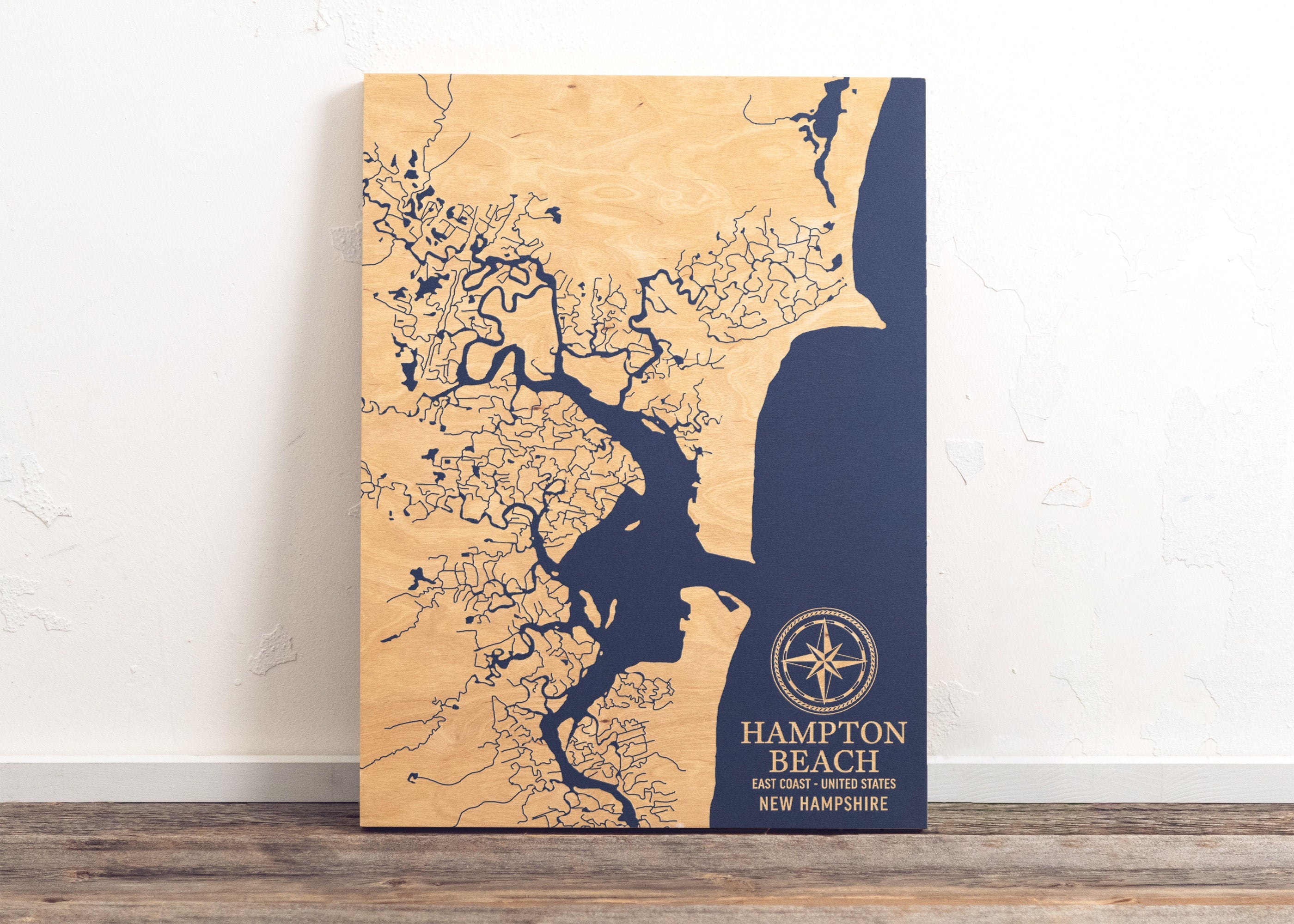 Hampton Beach, New Hampshire Map Coast Chart – Benoit's Design Co.