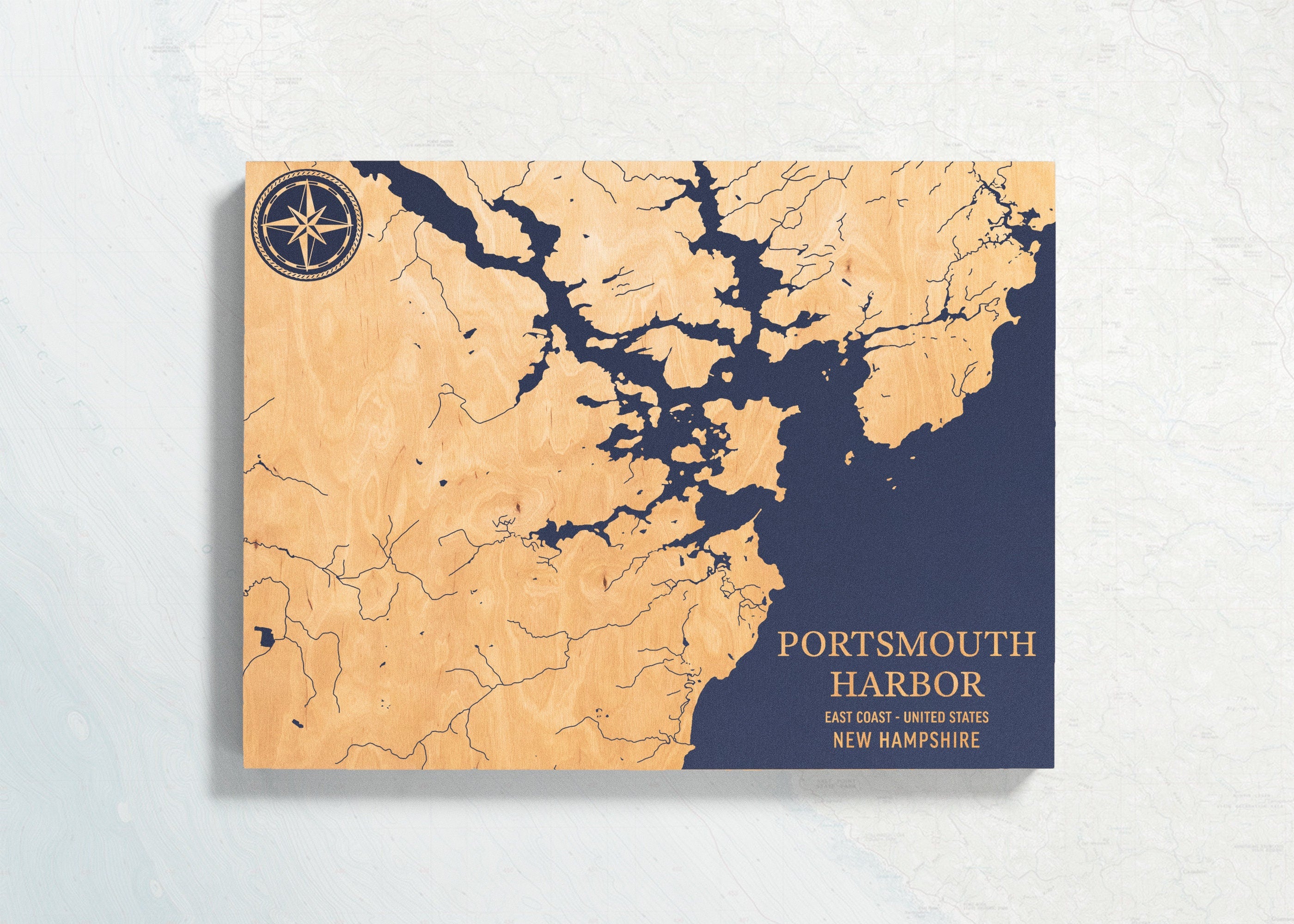 Portsmouth Harbor, New Hampshire Map Coast Chart – Benoit's Design Co.