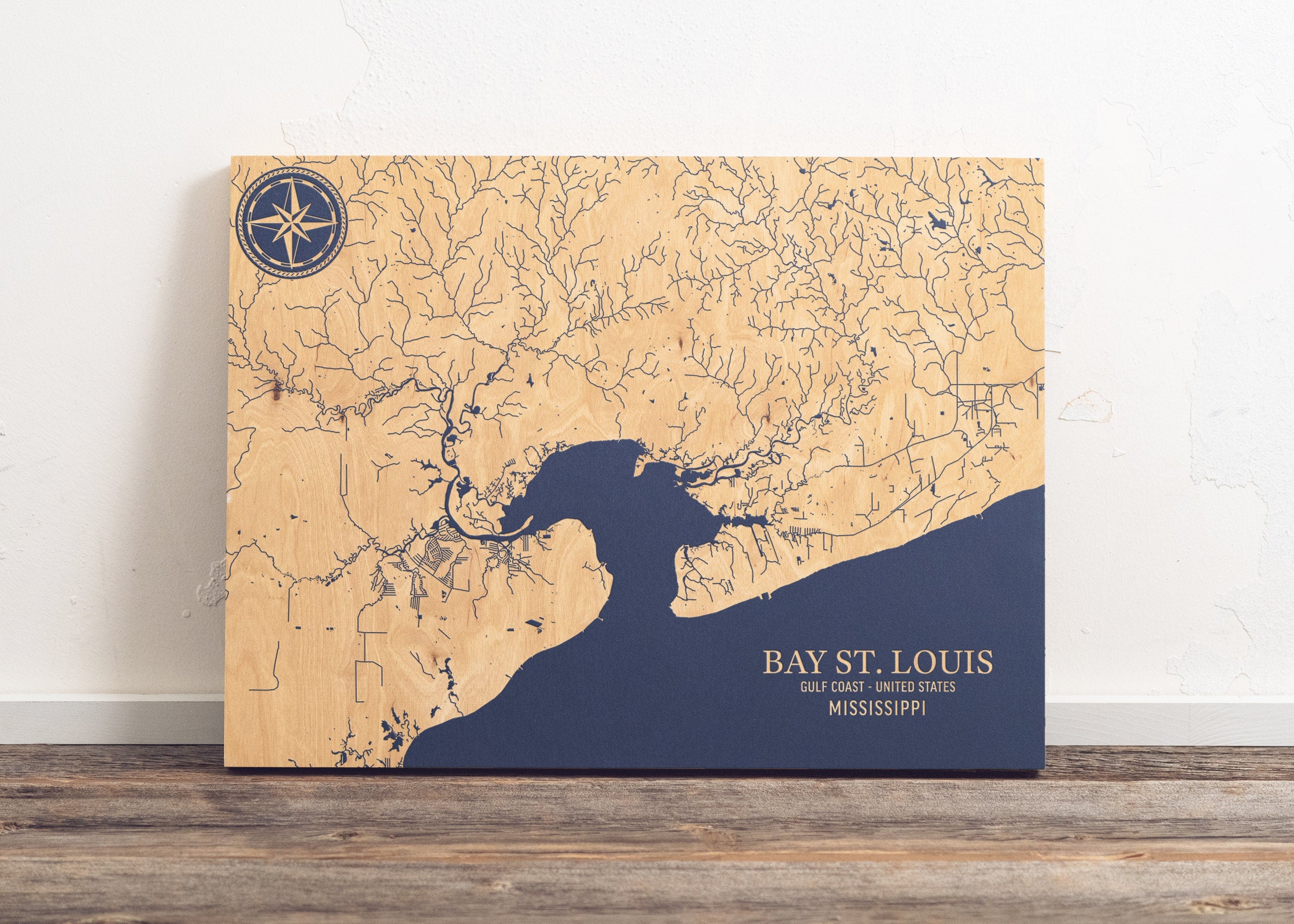 Bay St Louis, Mississippi Map Coast Chart – Benoit's Design Co.