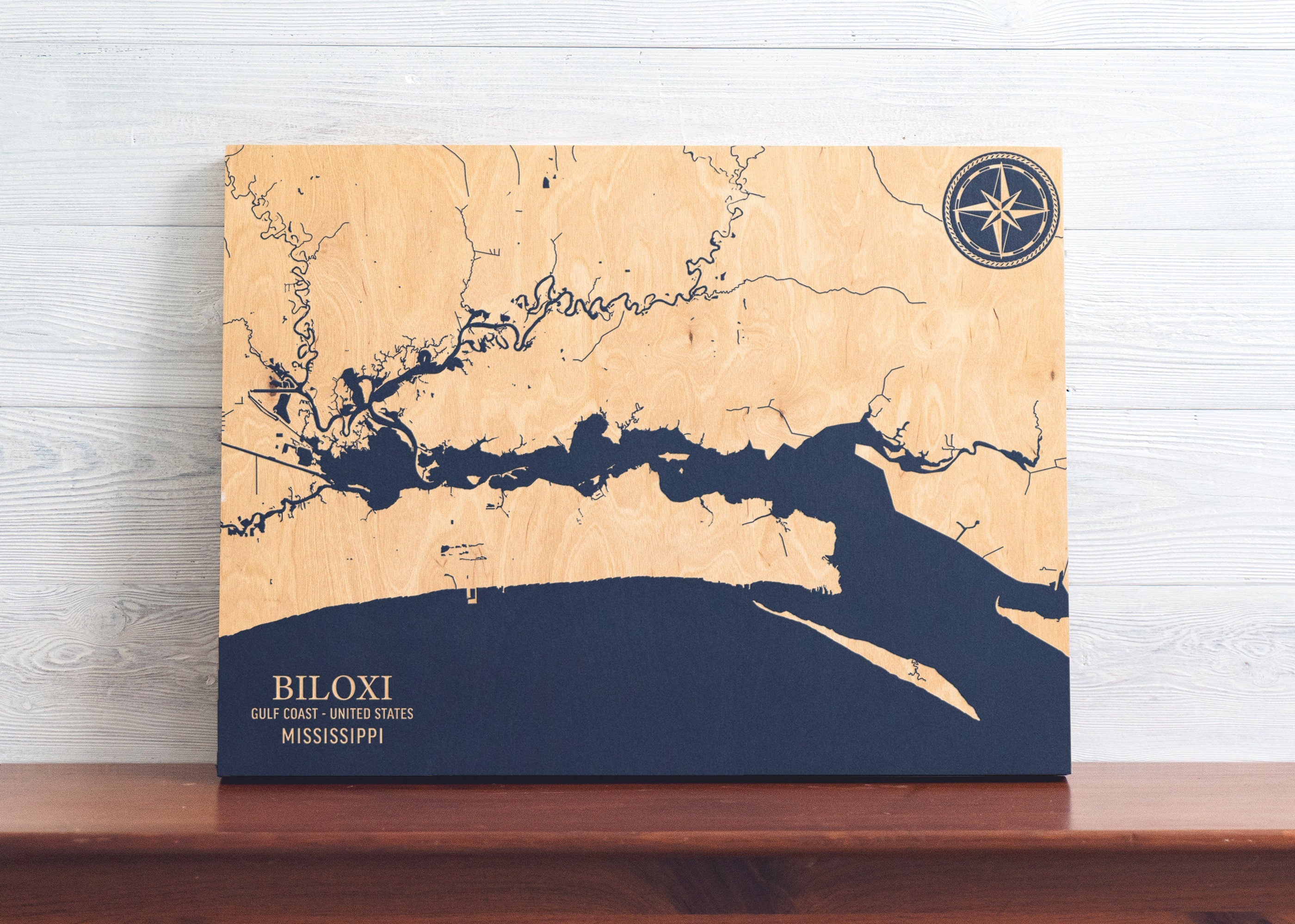 Biloxi, Mississippi Map Coast Chart – Benoit's Design Co.