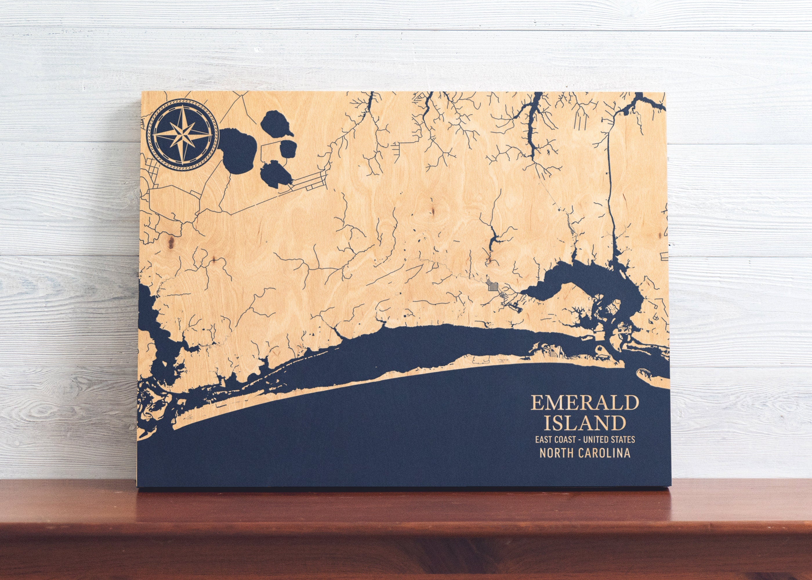 Emerald Island, North Carolina Map Coast Chart – Benoit's Design Co.