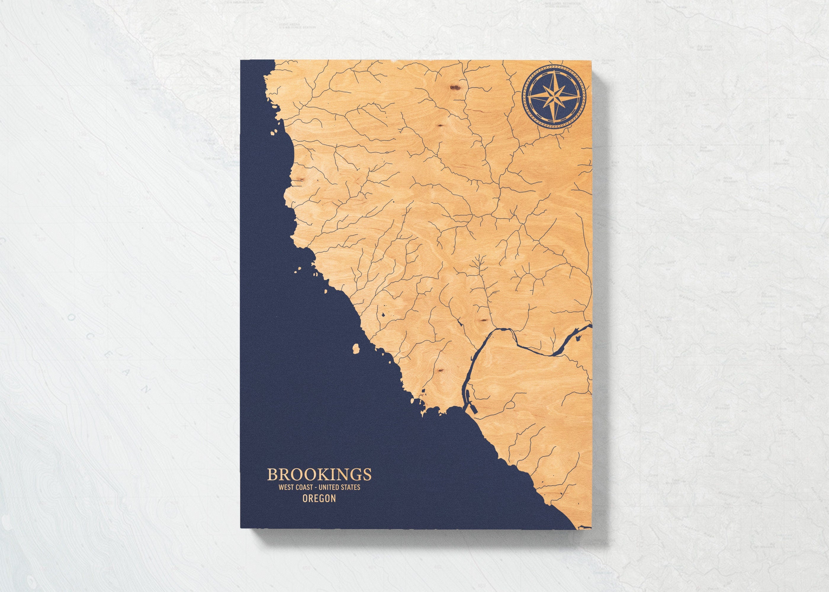 Brookings, Oregon Map Coast Chart – Benoit's Design Co.