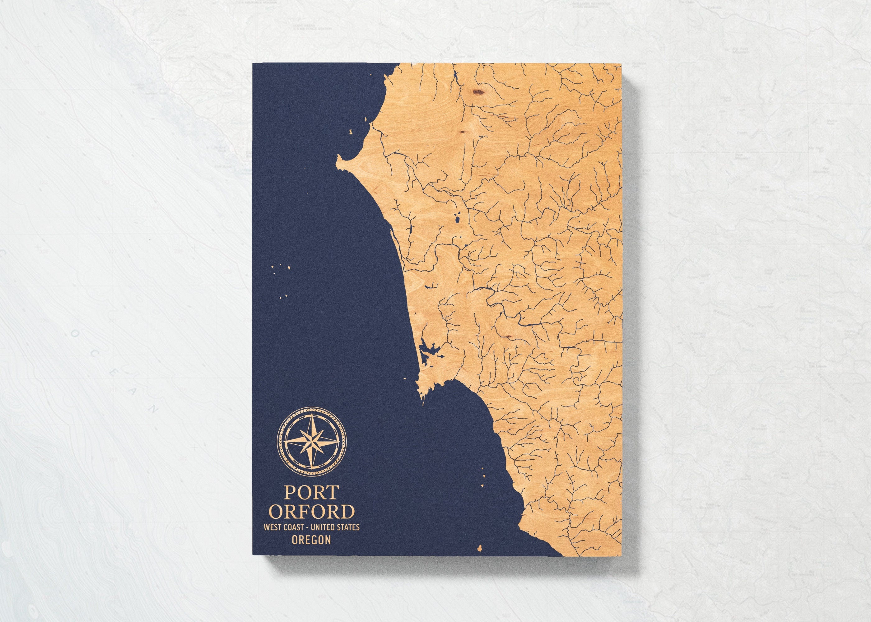 Port Orford, Oregon Map Coast Chart – Benoit's Design Co.