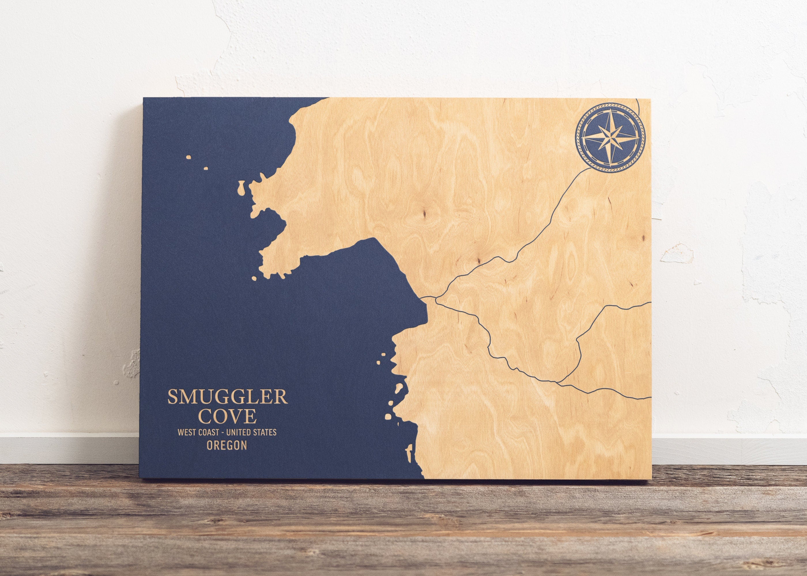 Smuggler Cove, Oregon Map Coast Chart – Benoit's Design Co.