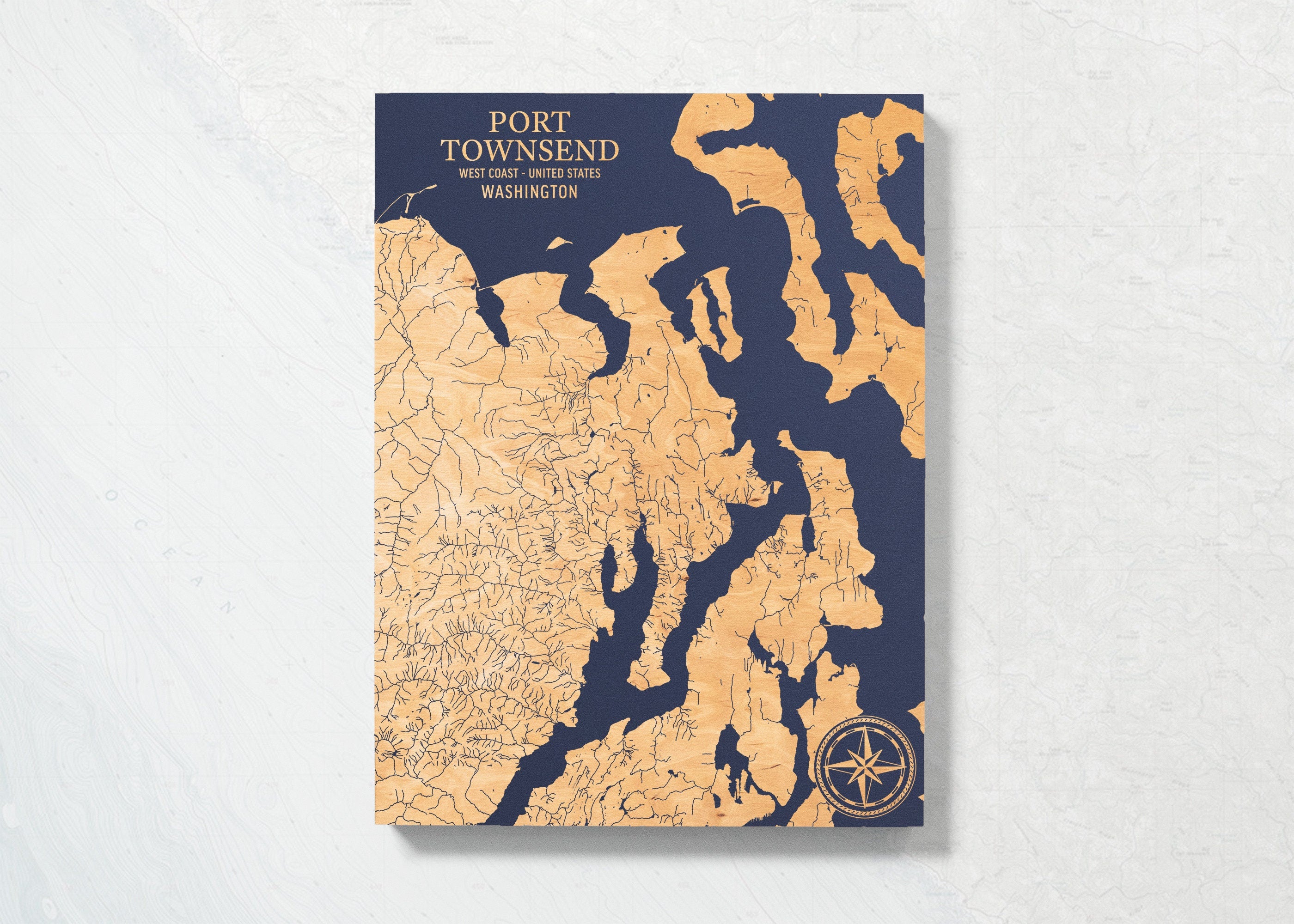 Port Townsend, Washington Map Coast Chart – Benoit's Design Co.