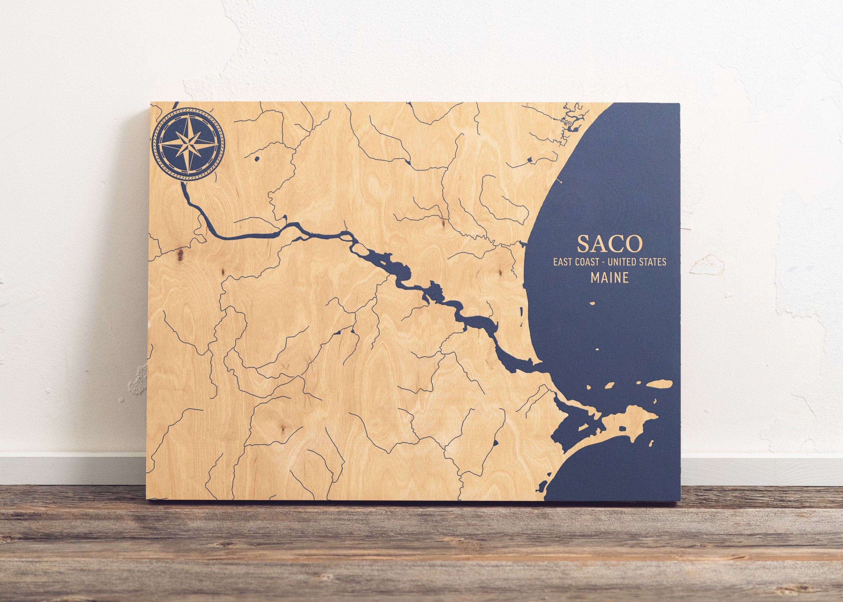 Saco, Maine Map Coast Chart – Benoit's Design Co.