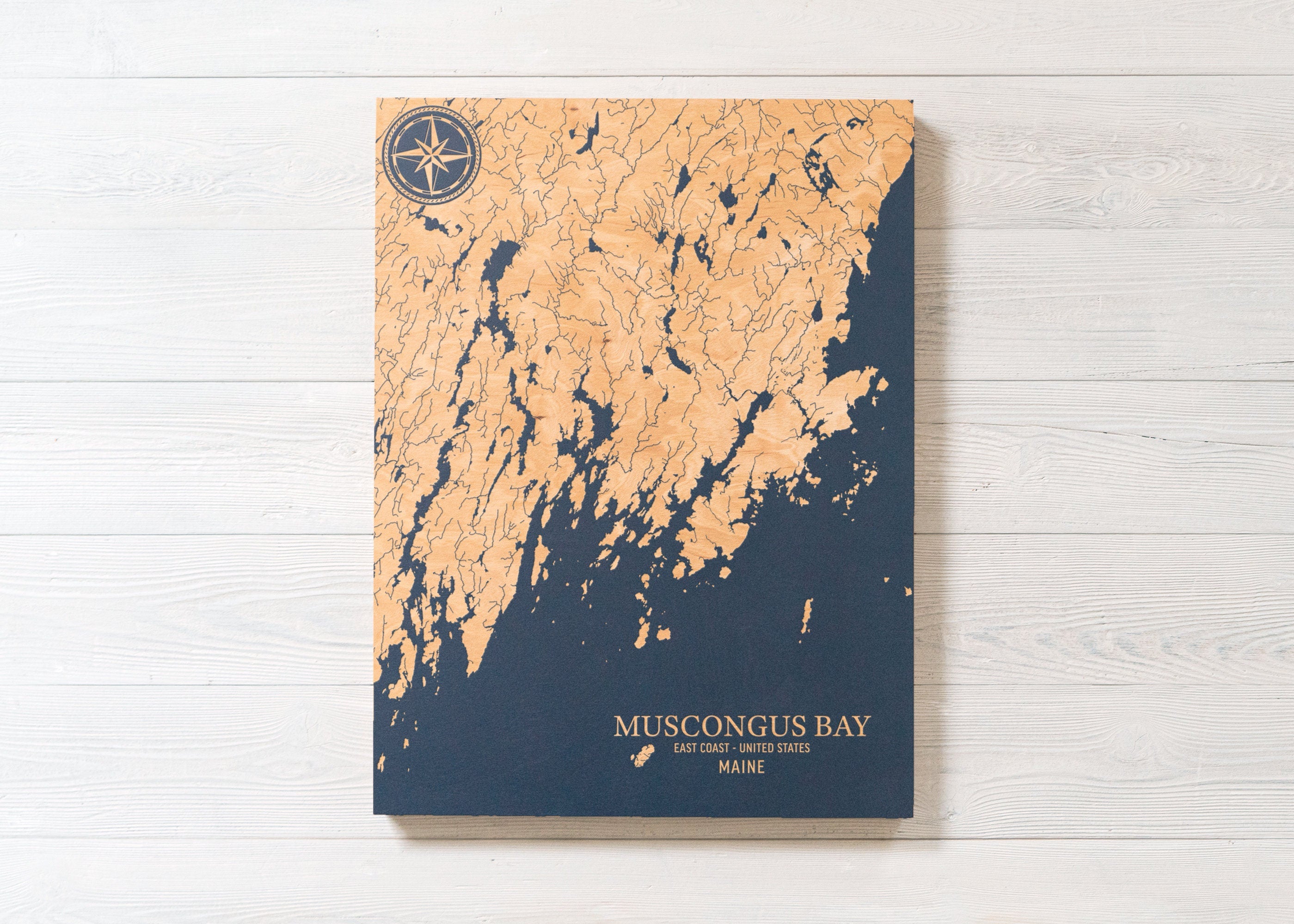 Muscongus Bay, Maine Map Coast Chart – Benoit's Design Co.