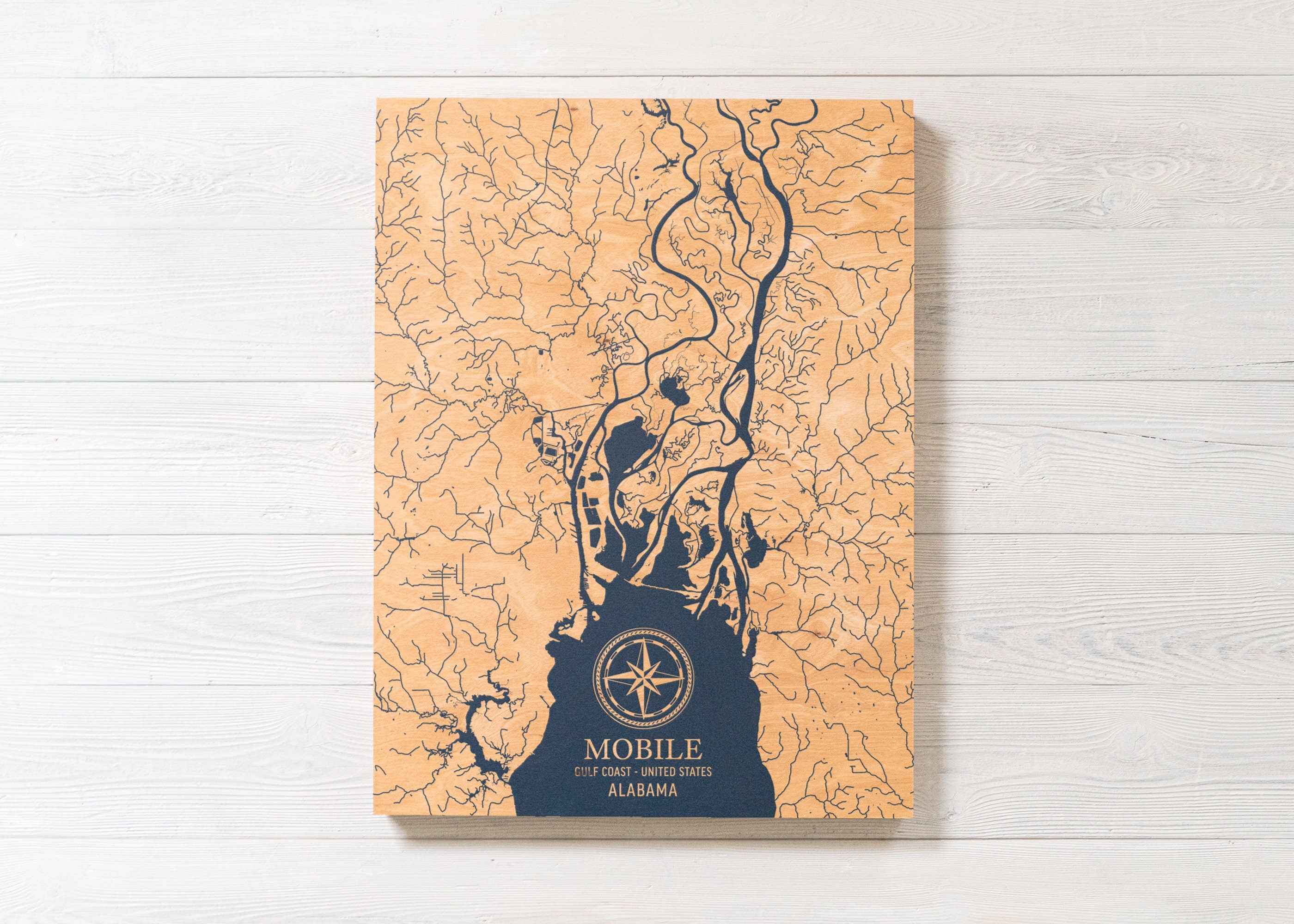 Mobile, Alabama Map Coast Chart – Benoit's Design Co.