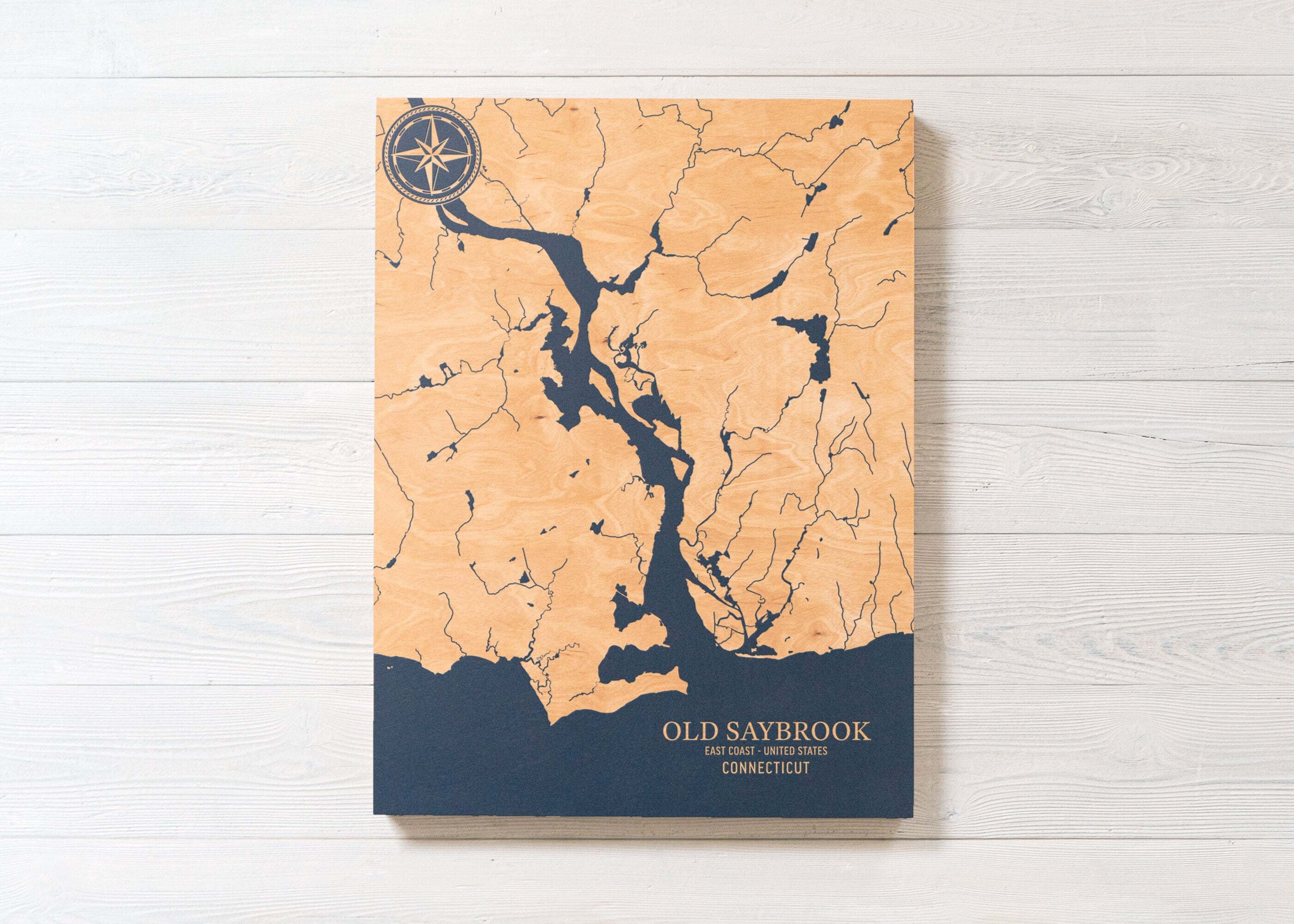 Old Saybrook, Connecticut Map Coast Chart – Benoit's Design Co.