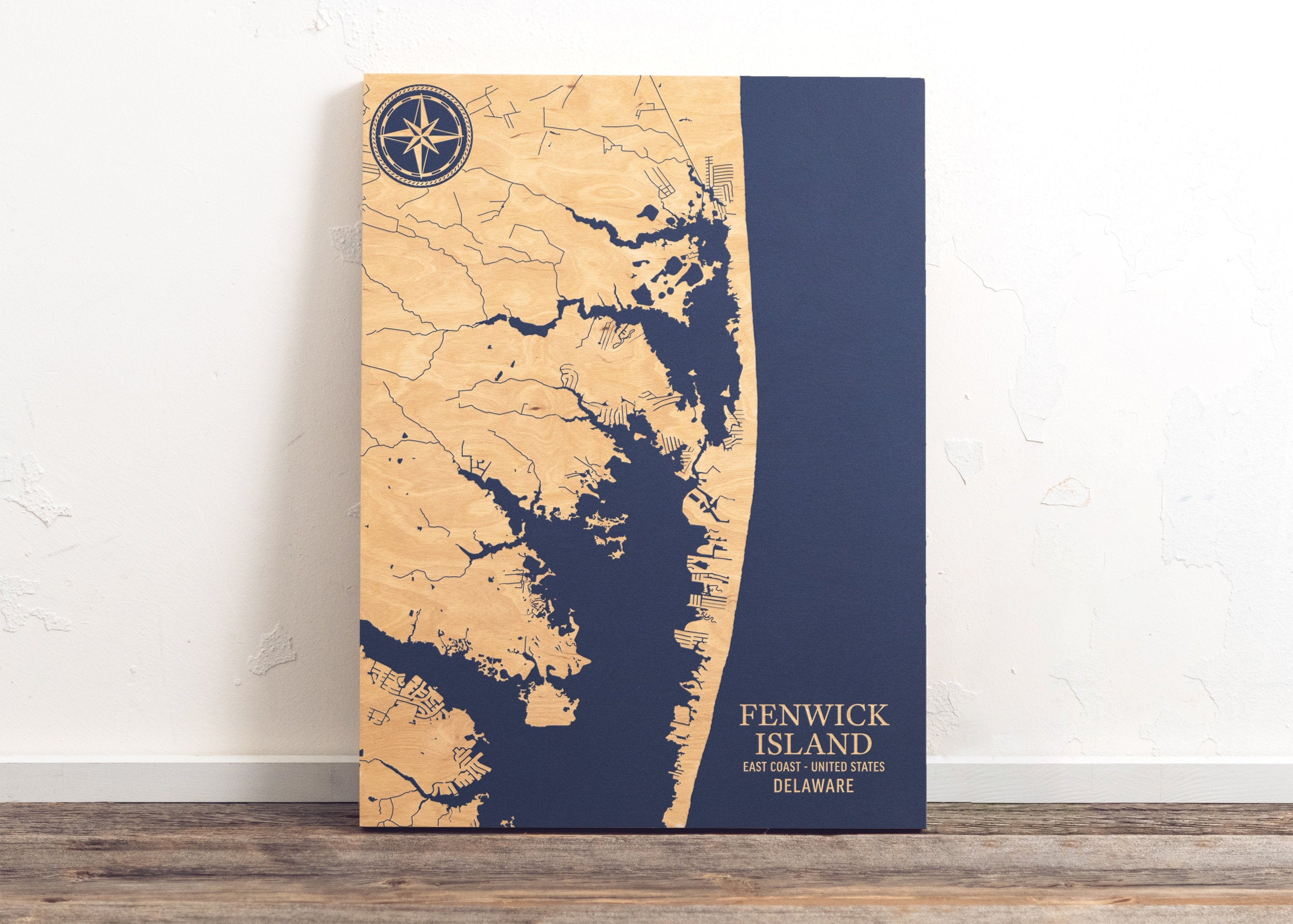 Fenwick Island, Delaware Maryland Map Coast Chart – Benoit's Design Co.