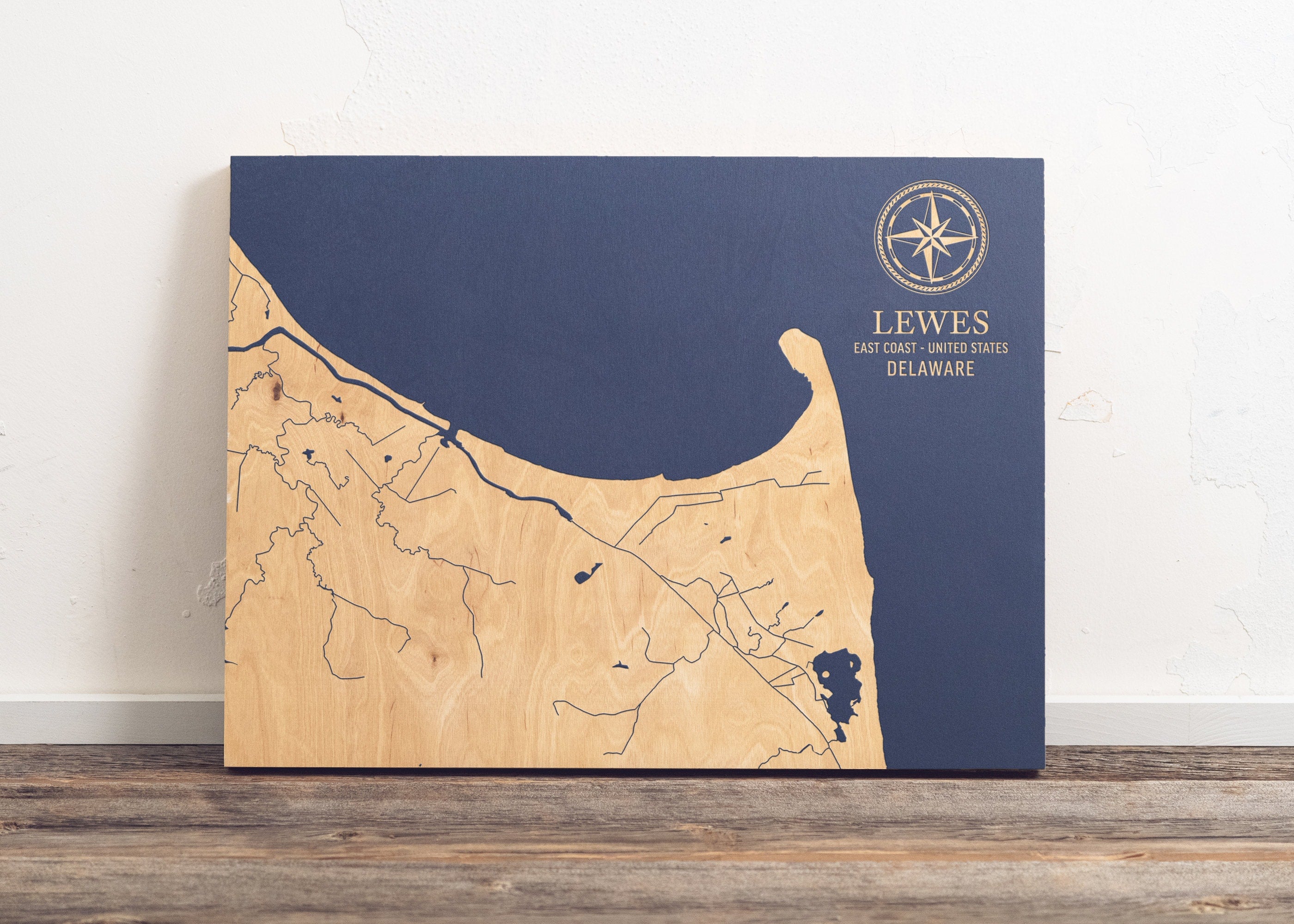 Lewes, Delaware Map Coast Chart – Benoit's Design Co.