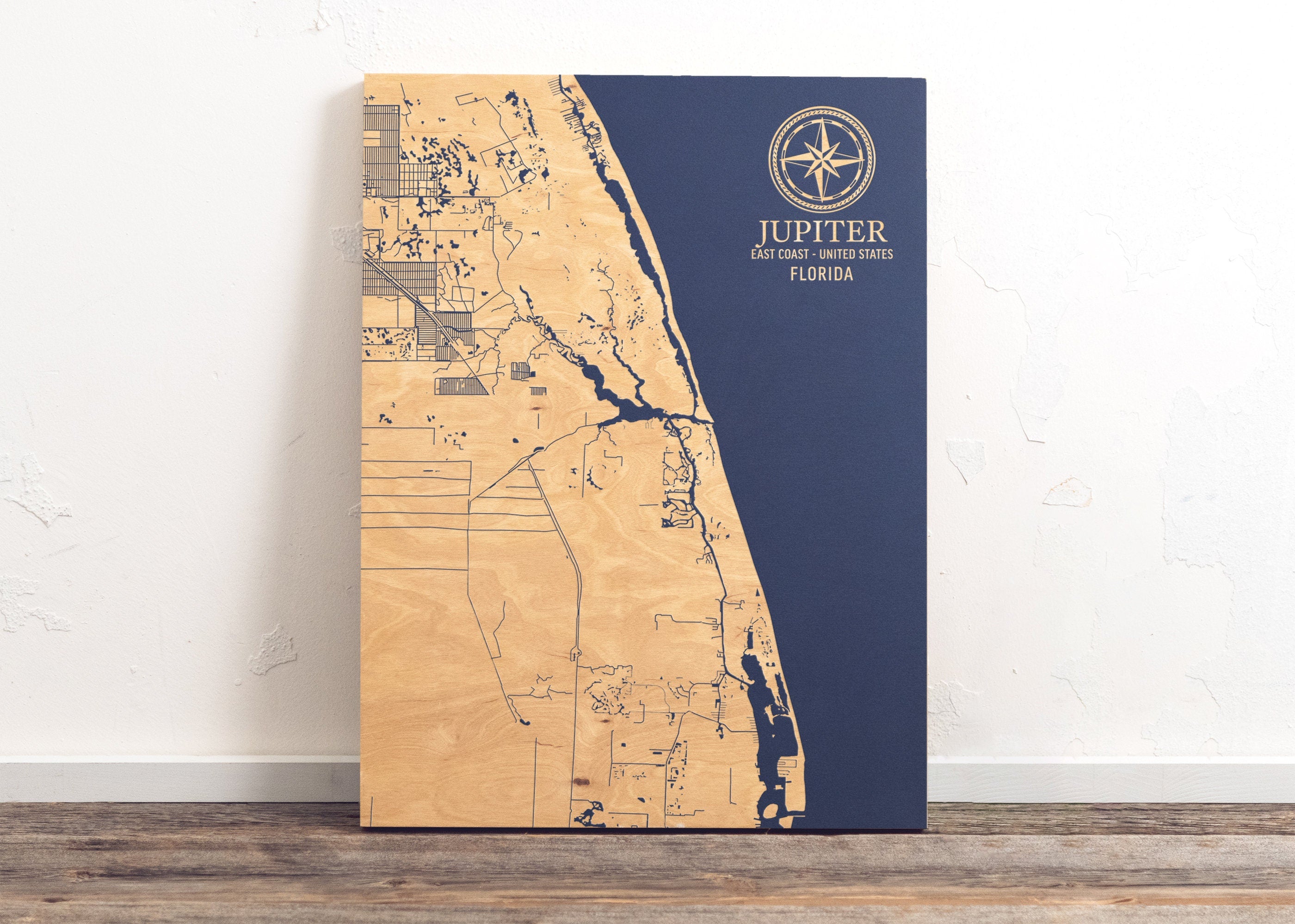Jupiter, Florida Map Coast Chart – Benoit's Design Co.