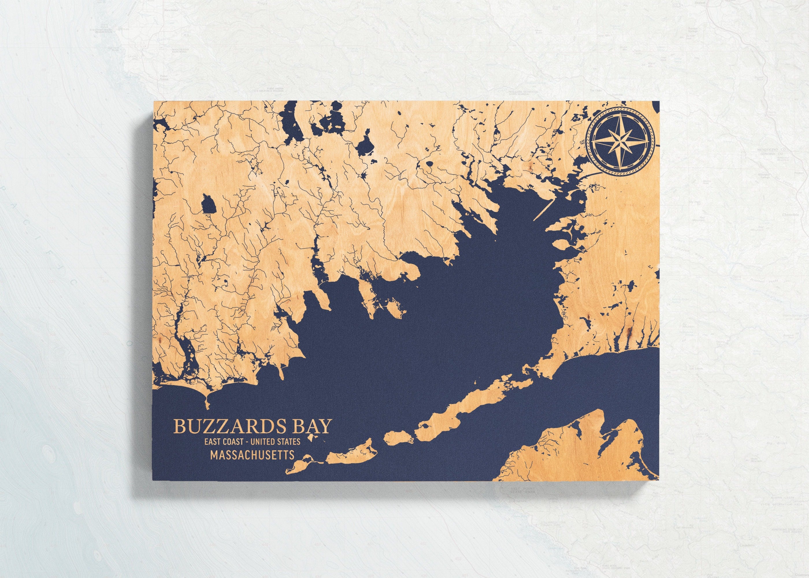 Buzzards Bay, Massachusetts Map Coast Chart – Benoit's Design Co.