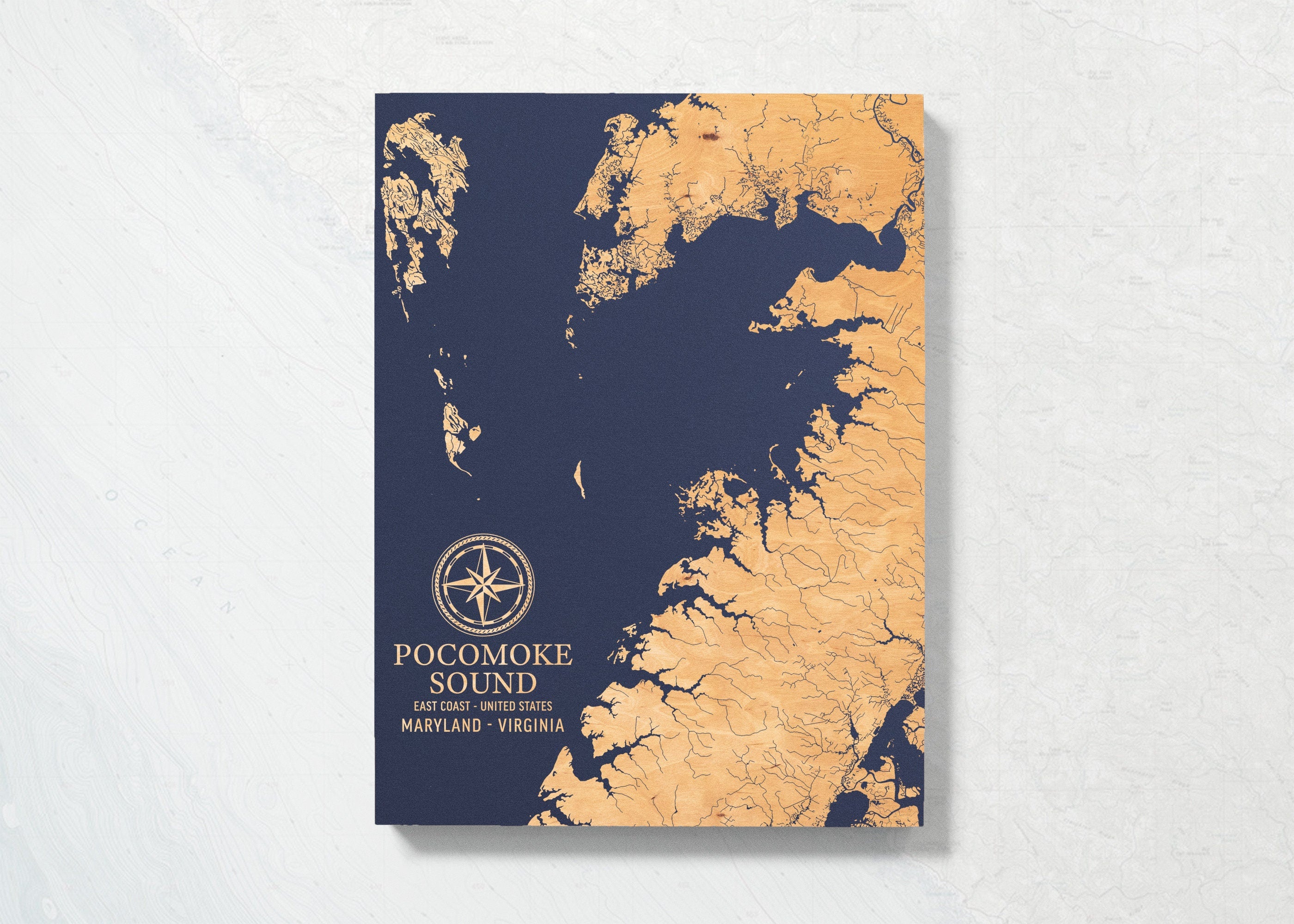 Pocomoke Sound, Maryland Virginia Map Coast Chart – Benoit's Design Co.