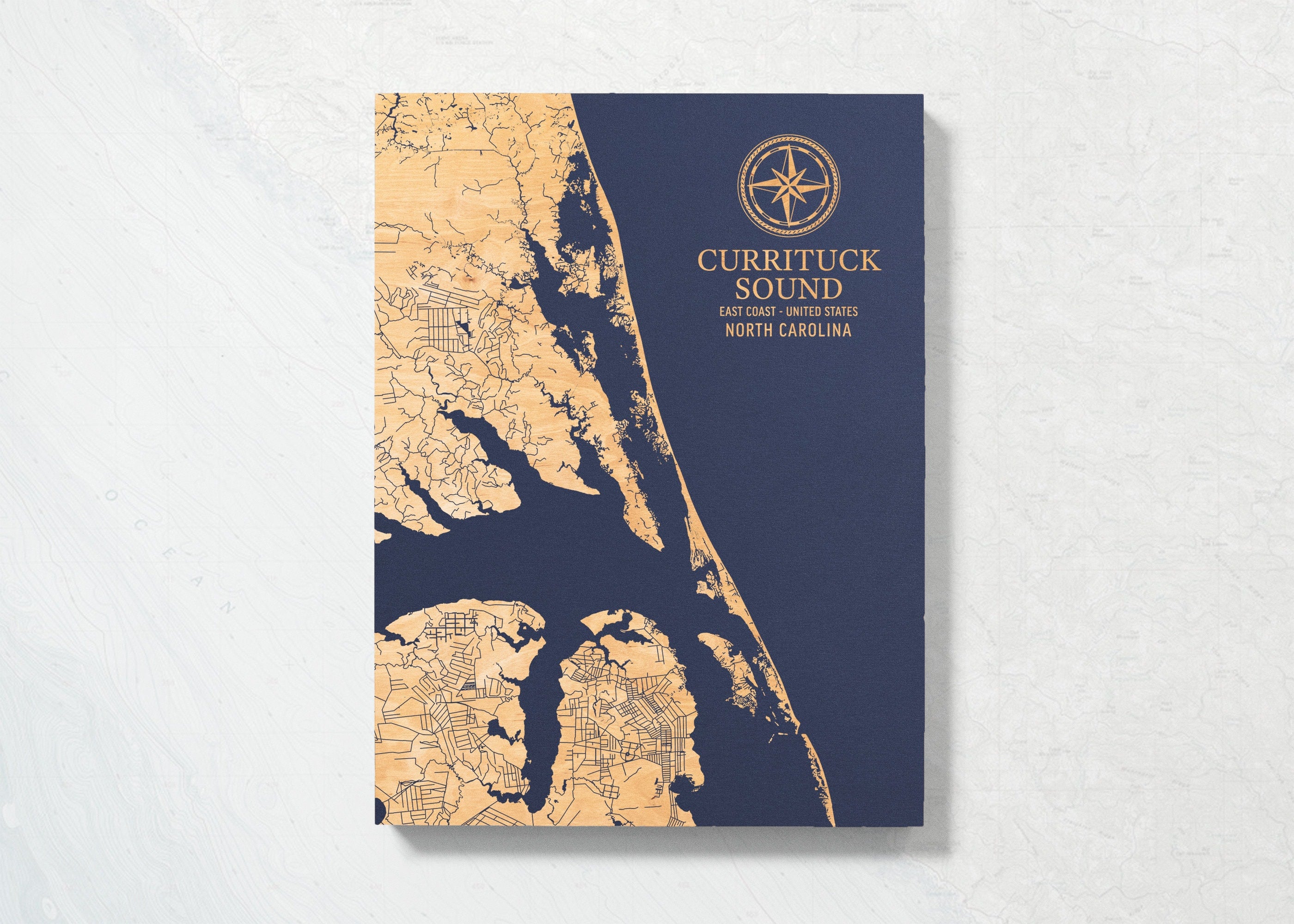 Currituck Sound, North Carolina Map Coast Chart – Benoit's Design Co.