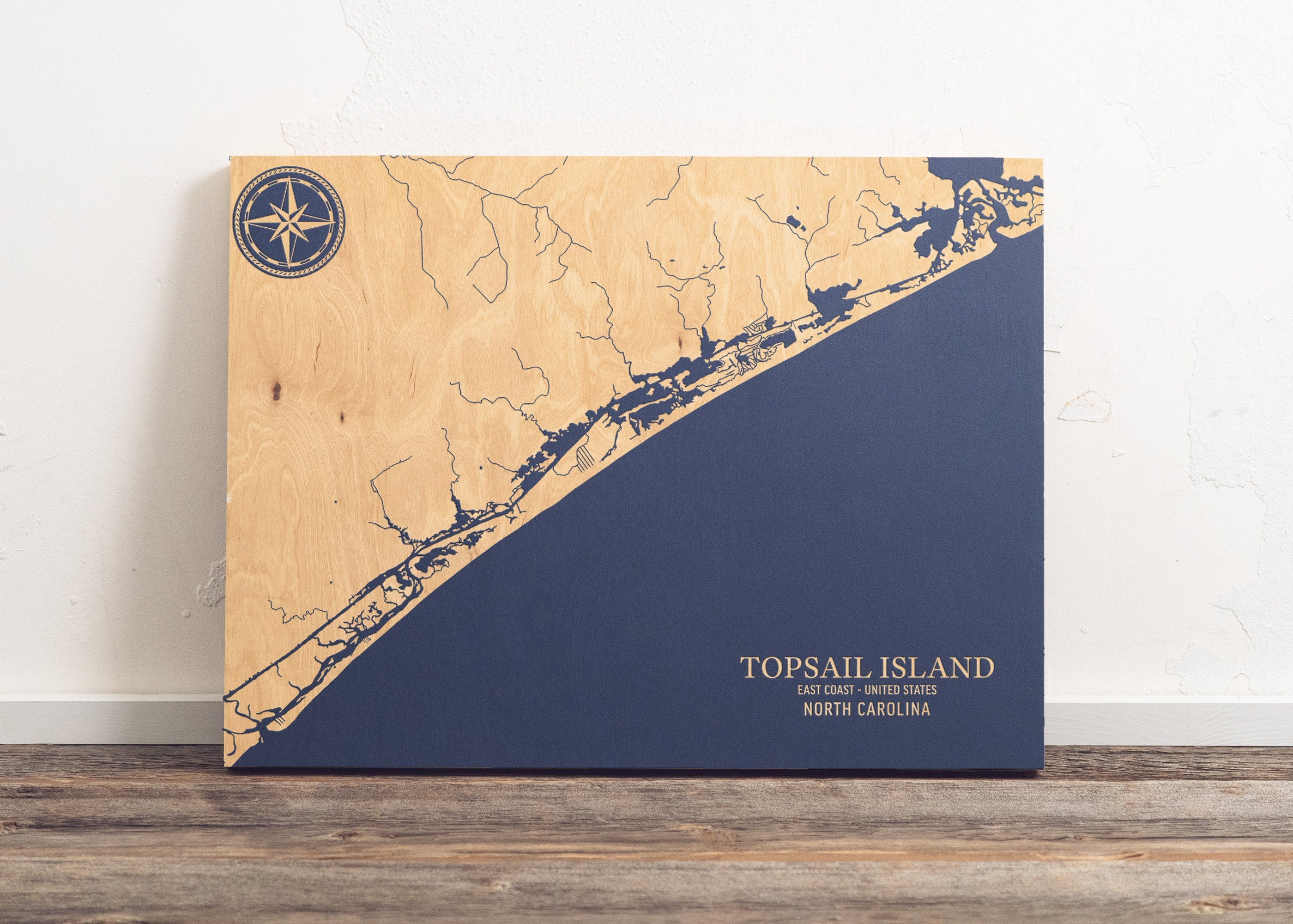 Topsail Island, North Carolina Map Coast Chart – Benoit's Design Co.