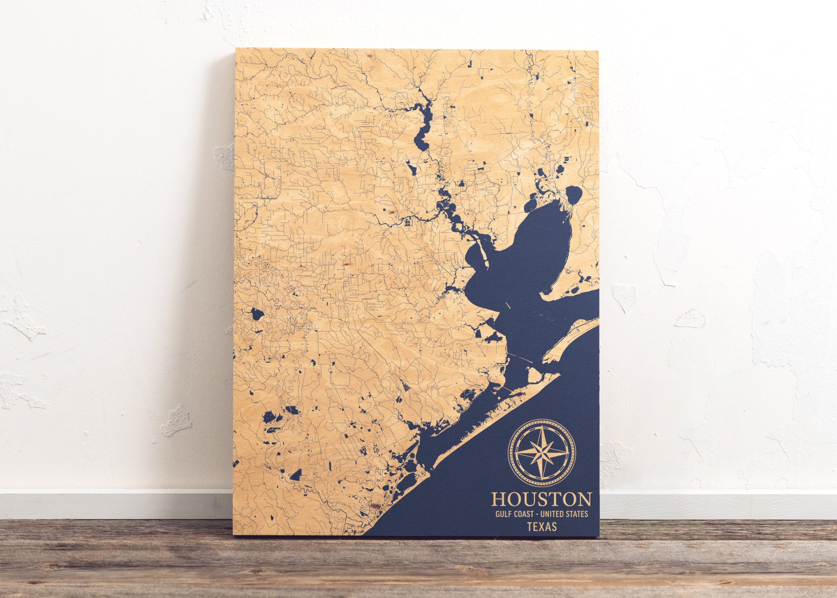 Houston, Texas Map Coast Chart – Benoit's Design Co.