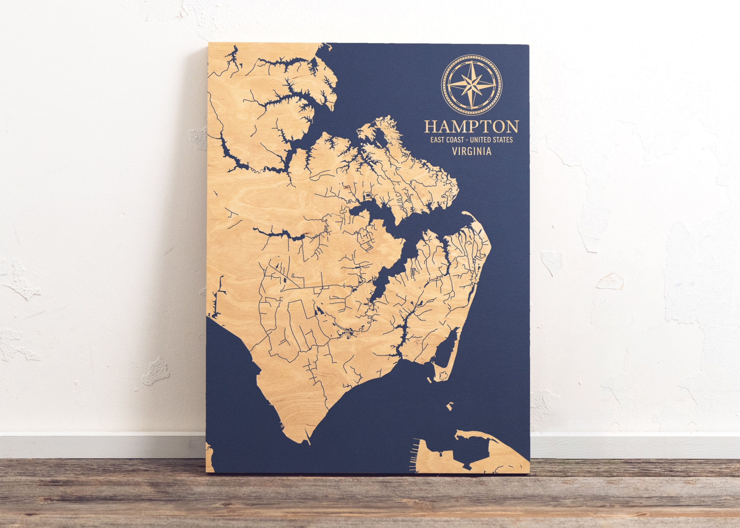 Hampton, Virginia Map Coast Chart – Benoit's Design Co.