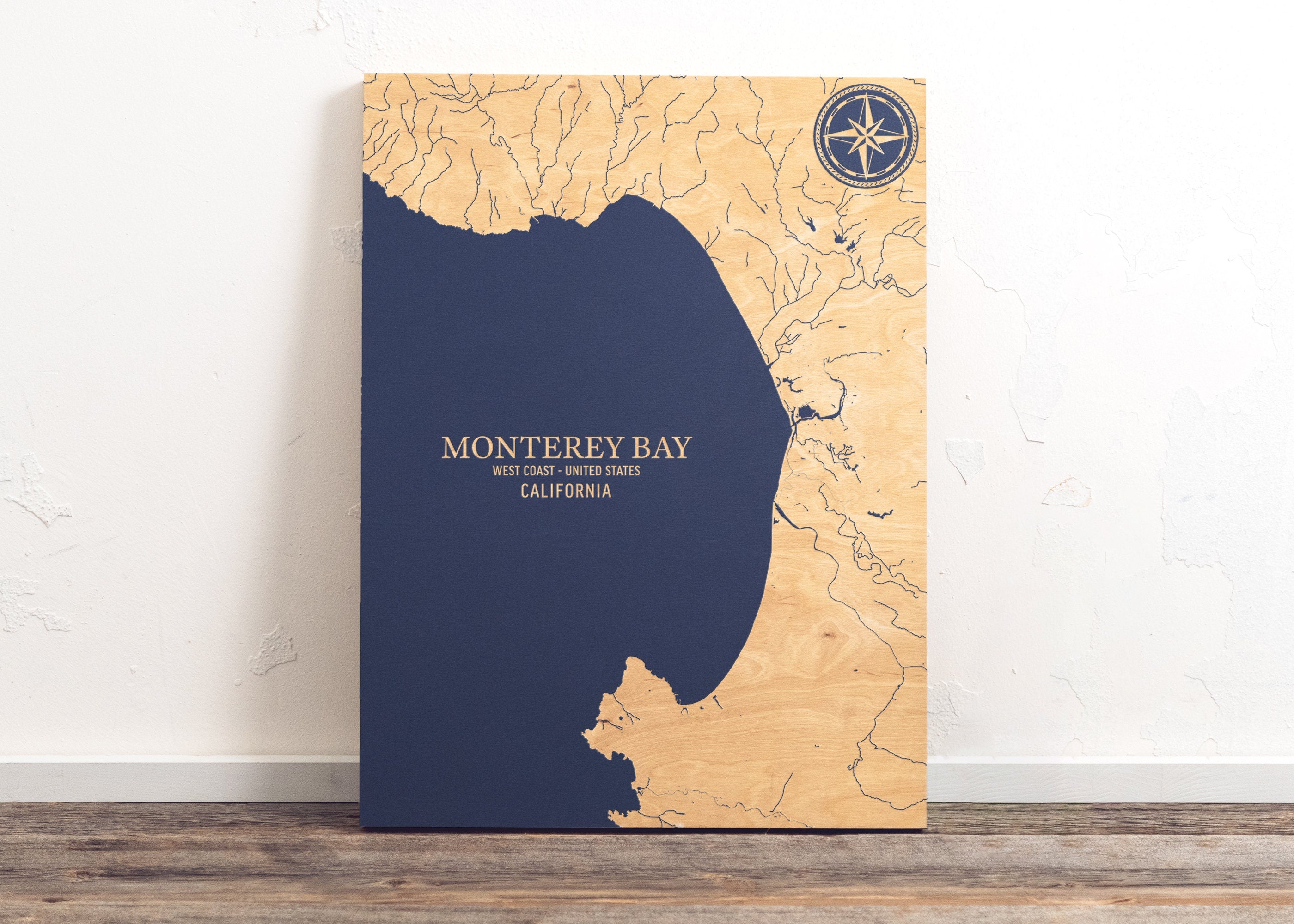 Monterey Bay, California Map Coast Chart – Benoit's Design Co.