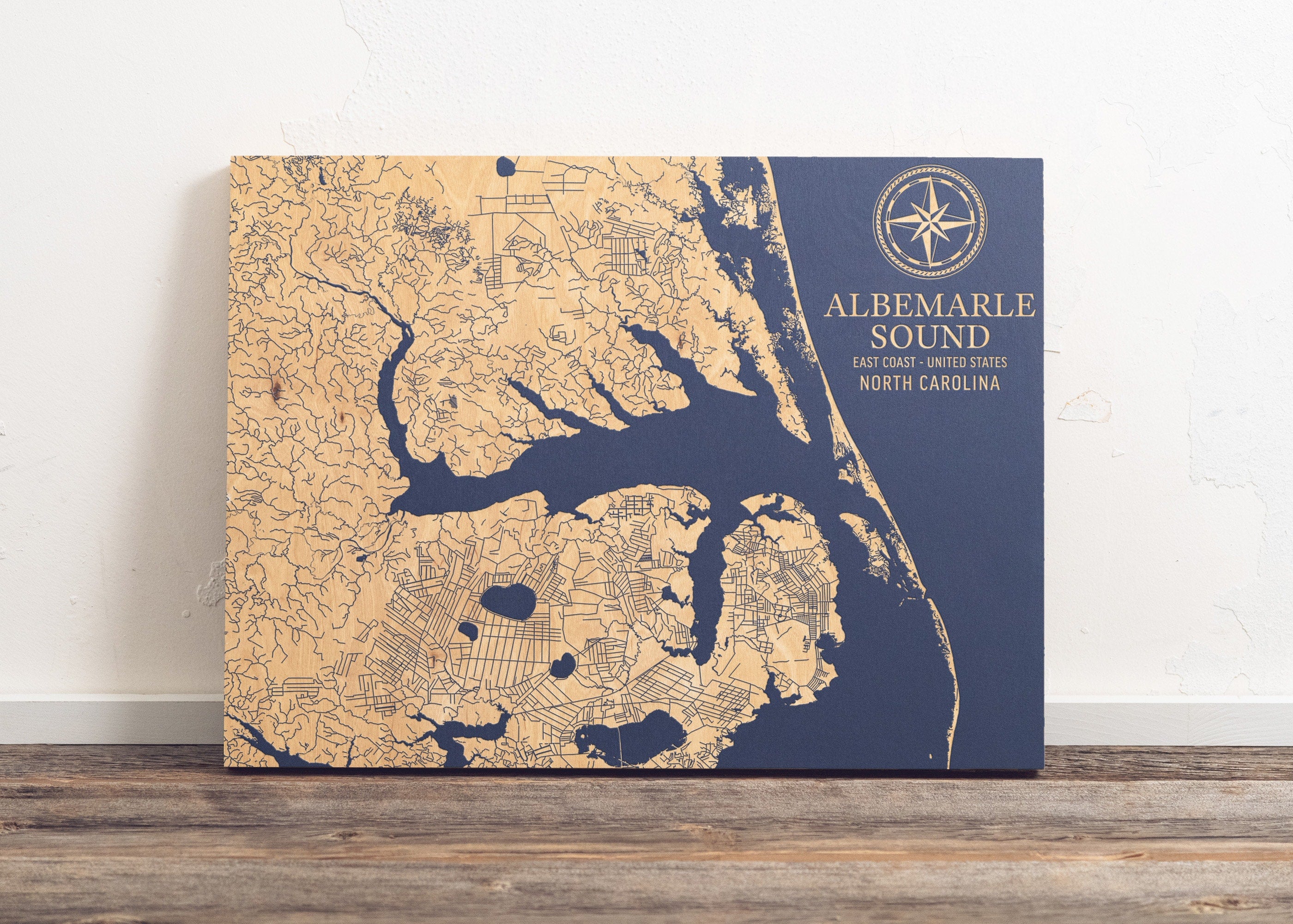 Albemarle Sound, North Carolina Map Coast Chart – Benoit's Design Co.